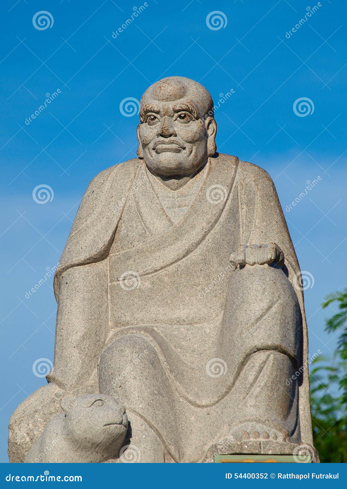 Figure of Chinese God with Blue Sky Stock Photo - Image of wall, light ...