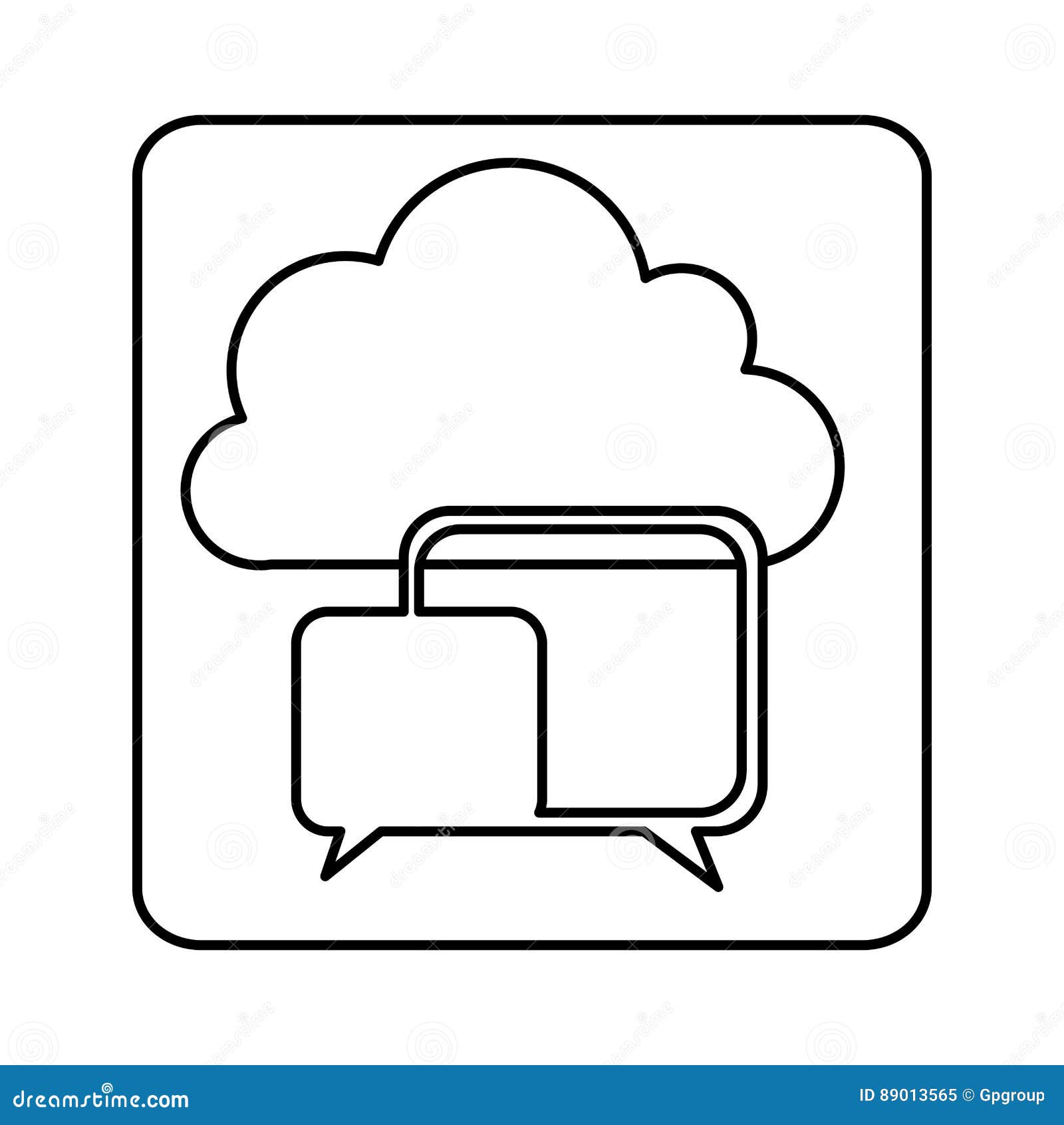 Figure Cloud Chat Bubbles Network Stock Illustration - Illustration of ...