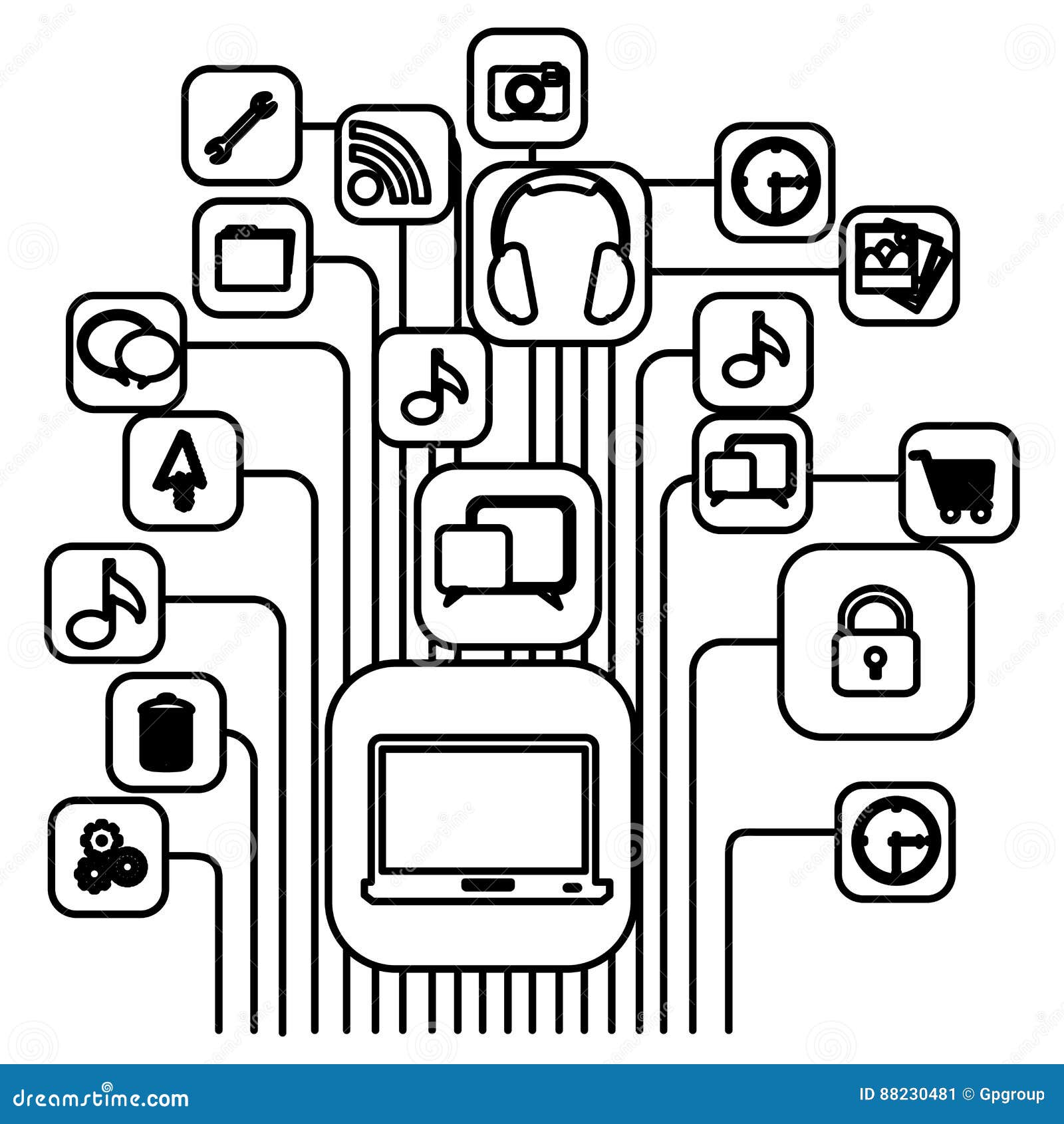 Figure Computer Icons Connections Stock Photo | CartoonDealer.com #88230481
