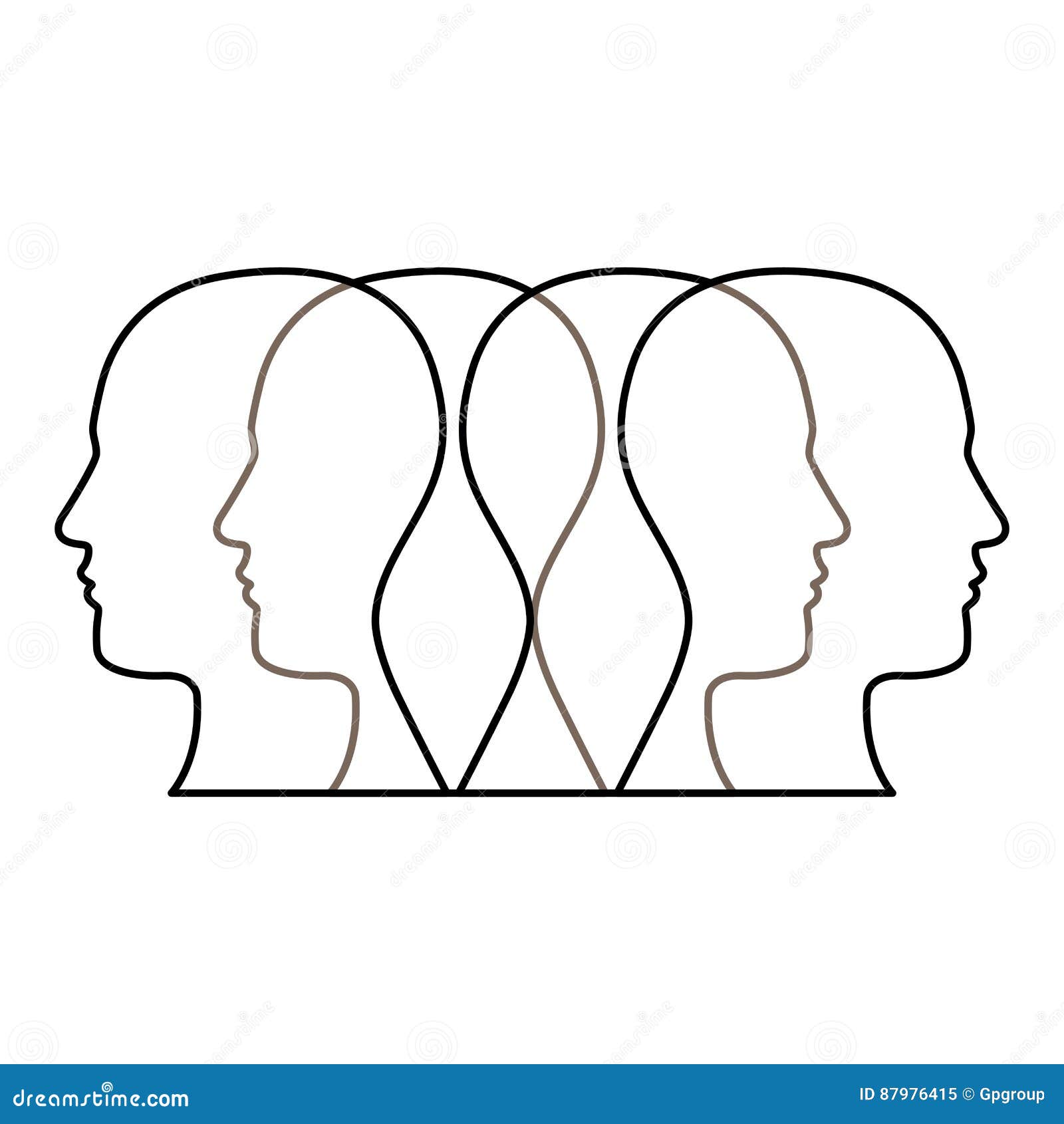 Figure contour humans icon stock illustration. Illustration of life ...