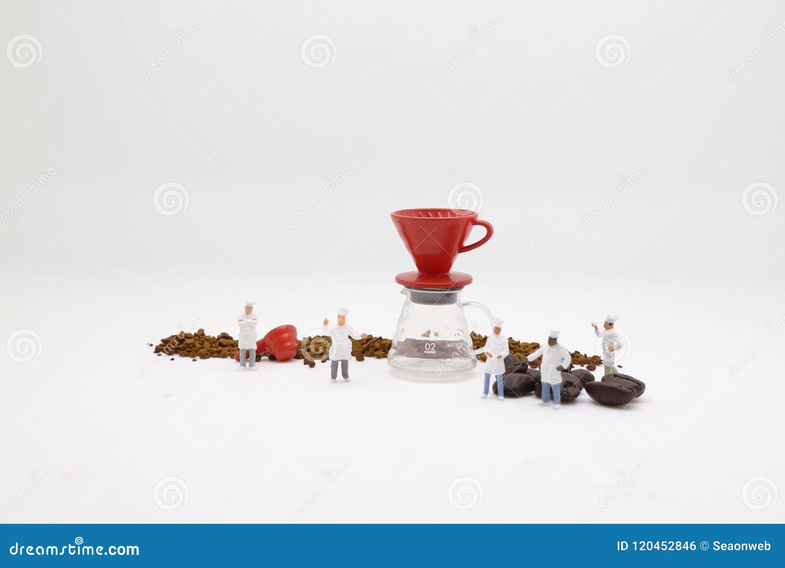 A Figure Cooker with Professional Coffee Maker Stock Photo - Image of ...