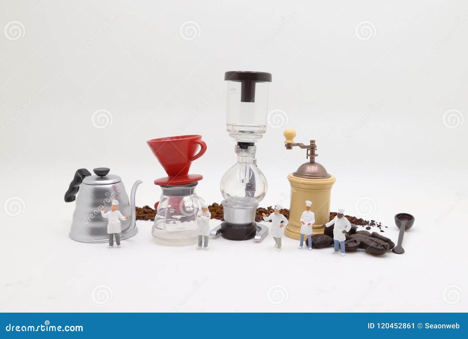 A Figure Cooker with Professional Coffee Maker Stock Image - Image of ...