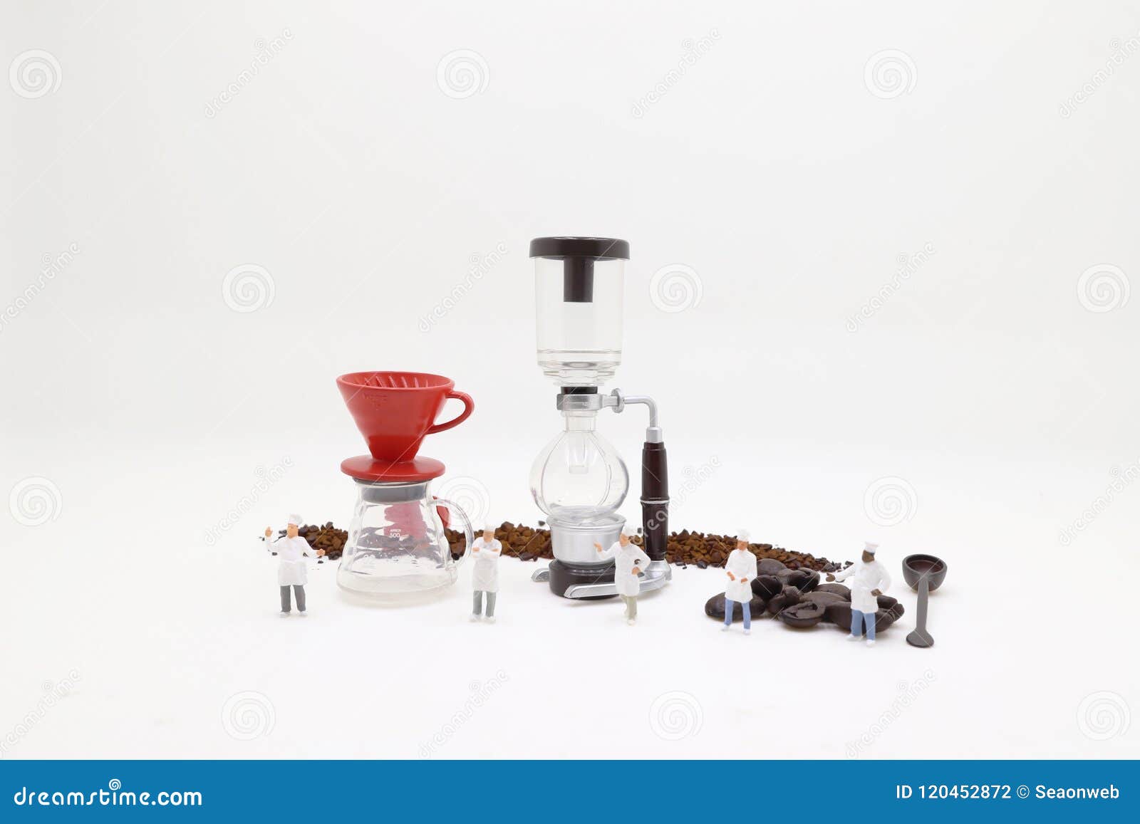 A Figure Cooker with Professional Coffee Maker Stock Photo - Image of ...