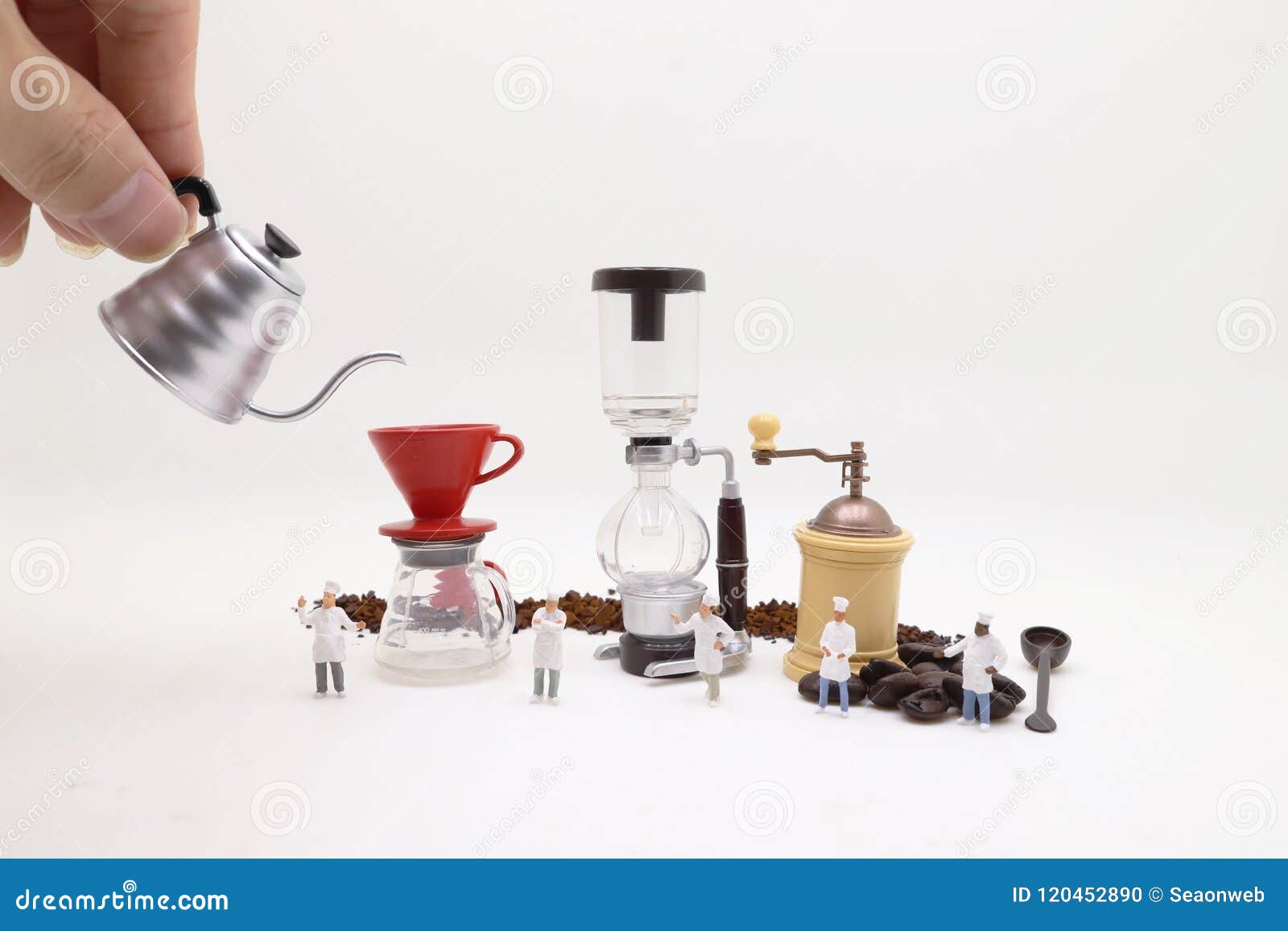 A Figure Cooker with Professional Coffee Maker Stock Photo - Image of ...