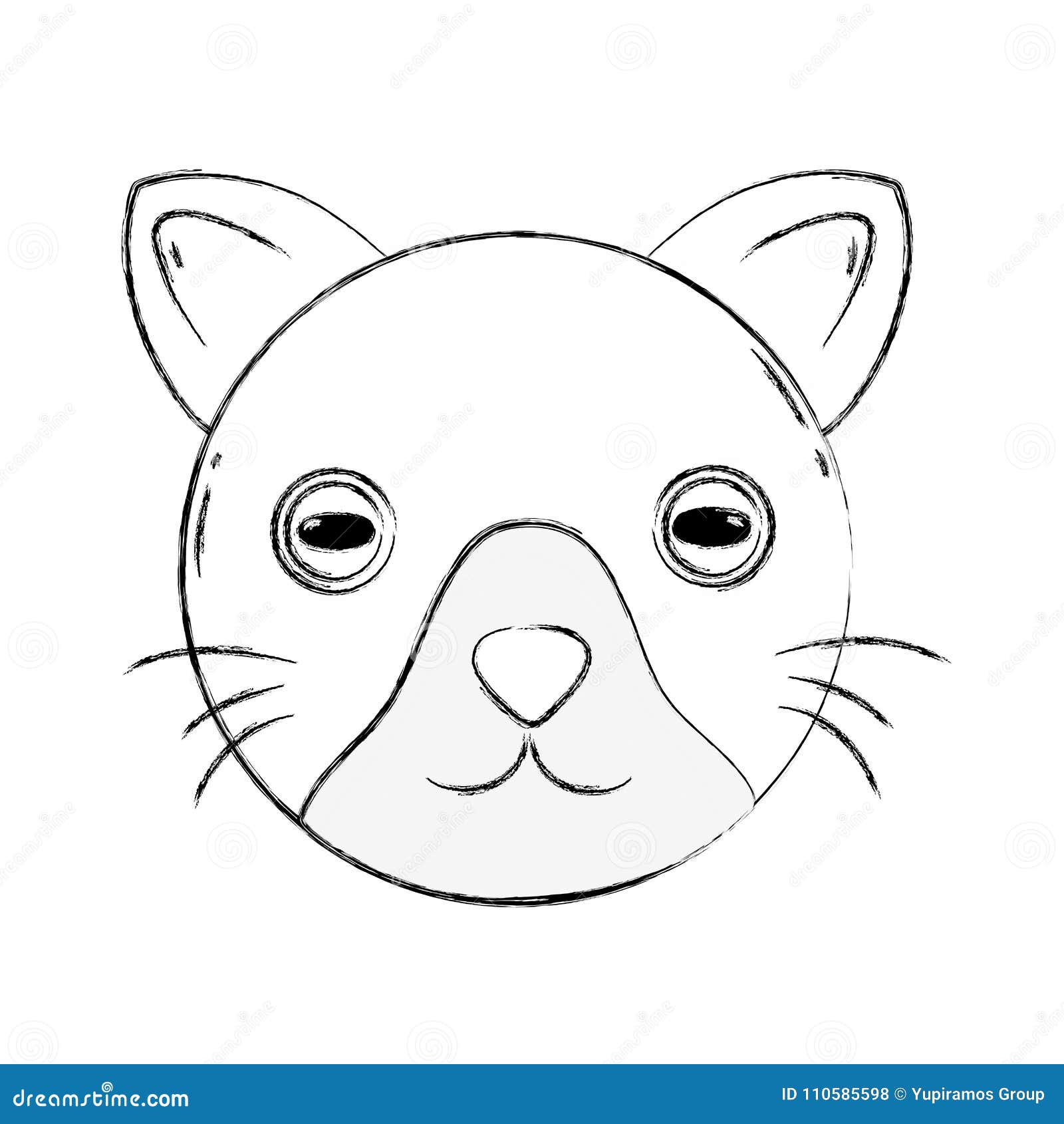 Figure Cute Cat Head Pet Animal Stock Vector - Illustration of adorable ...