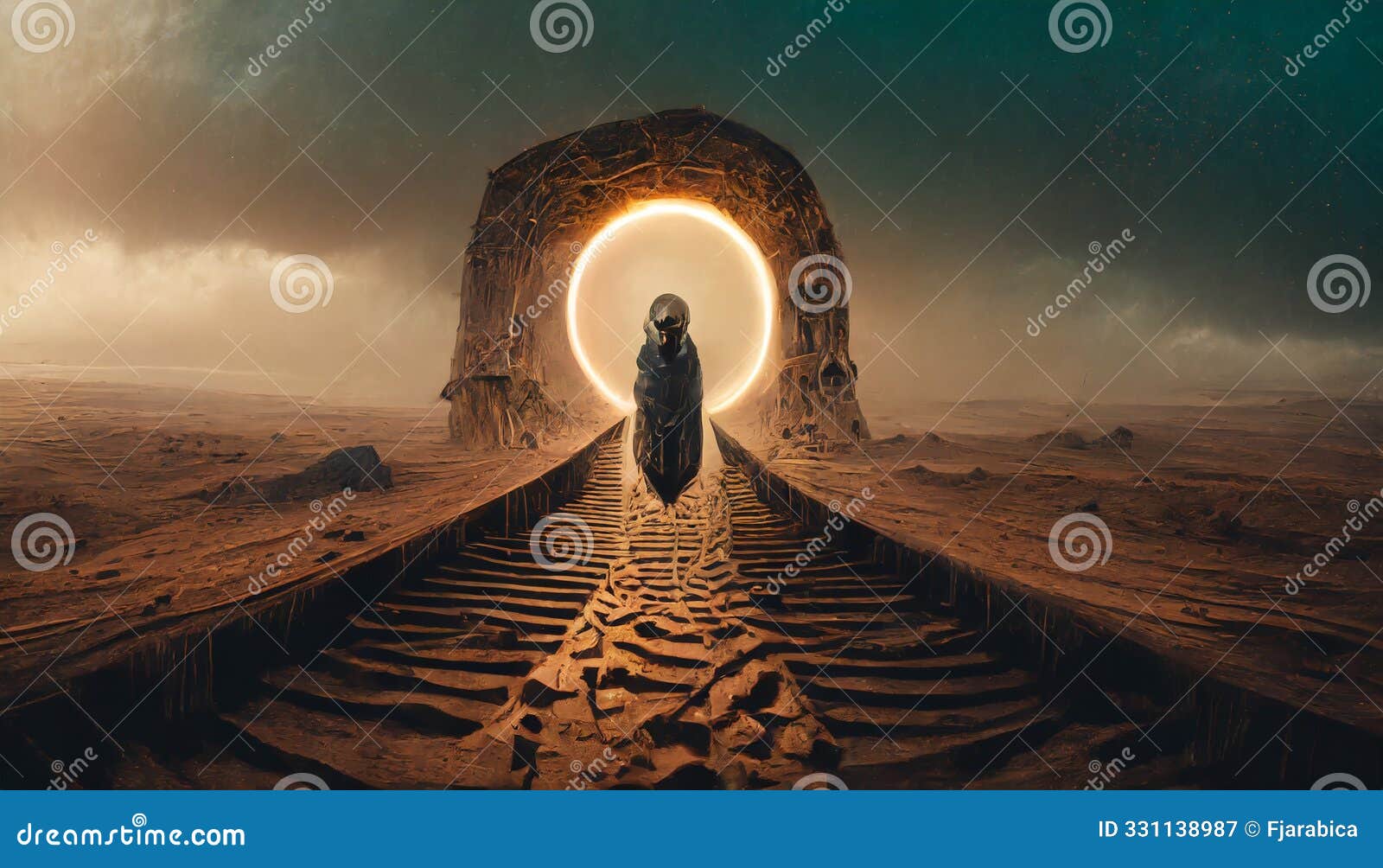 Figure in the desert stock illustration. Illustration of sunlight ...