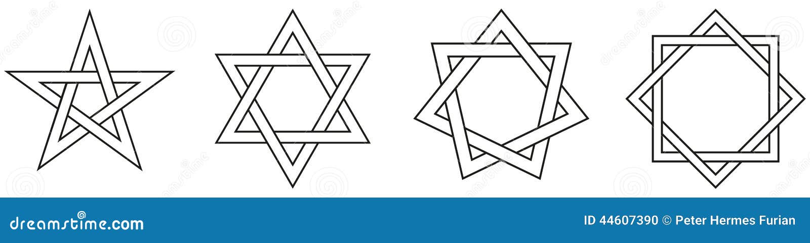 Figure Di Stella Geometriche Profilo Illustrazione Vettoriale ...