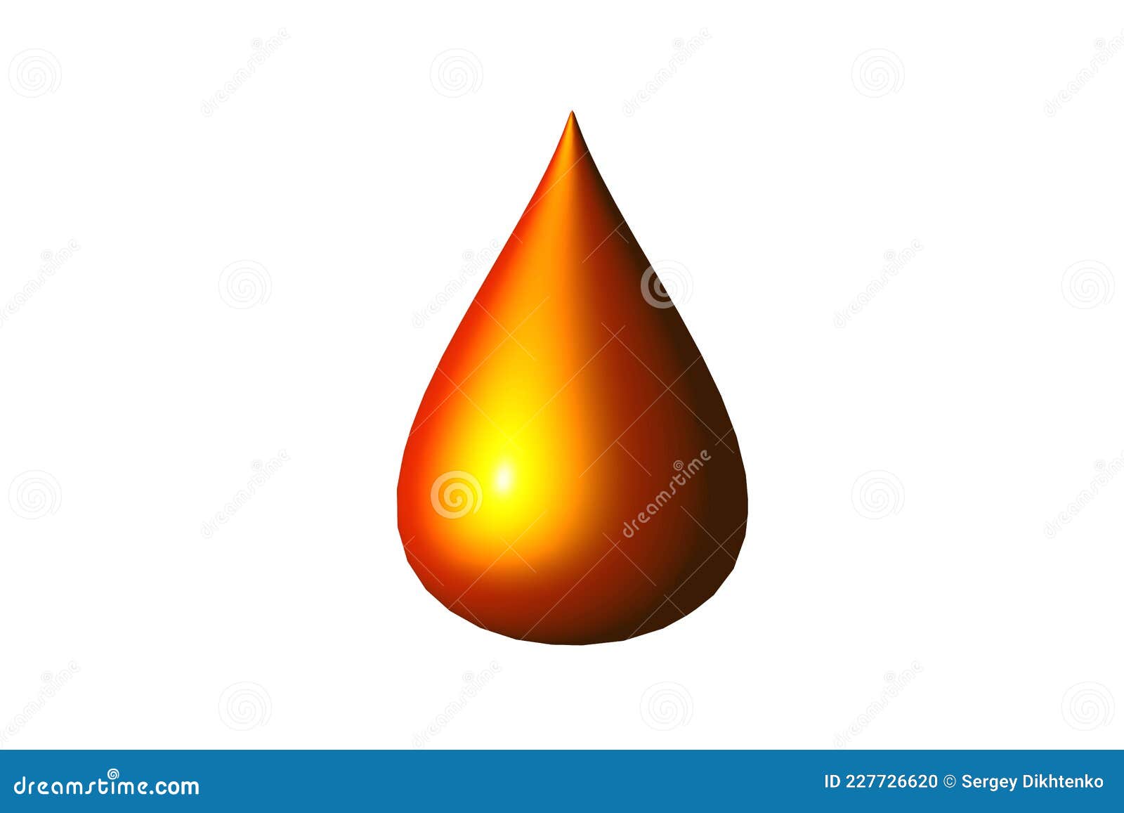 Figure Droplet Form 3d Rendering White Background Stock Illustration ...