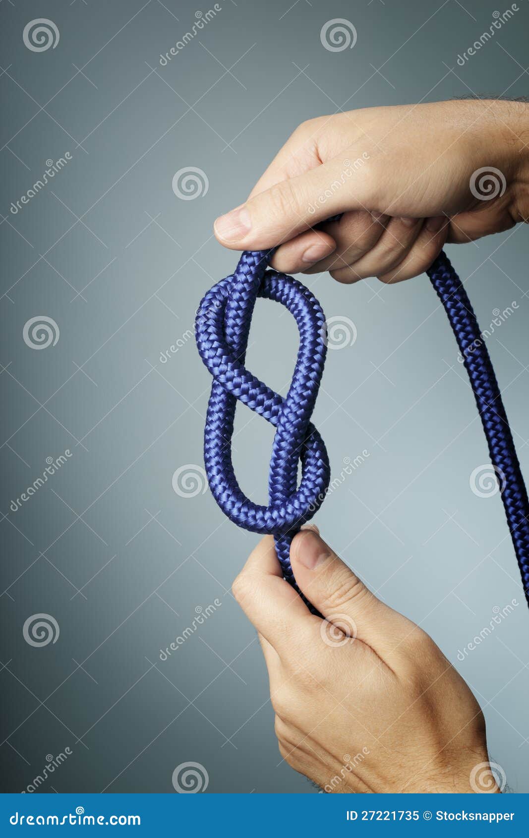 Figure of eight knot stock image. Image of loosened, blue - 27221735