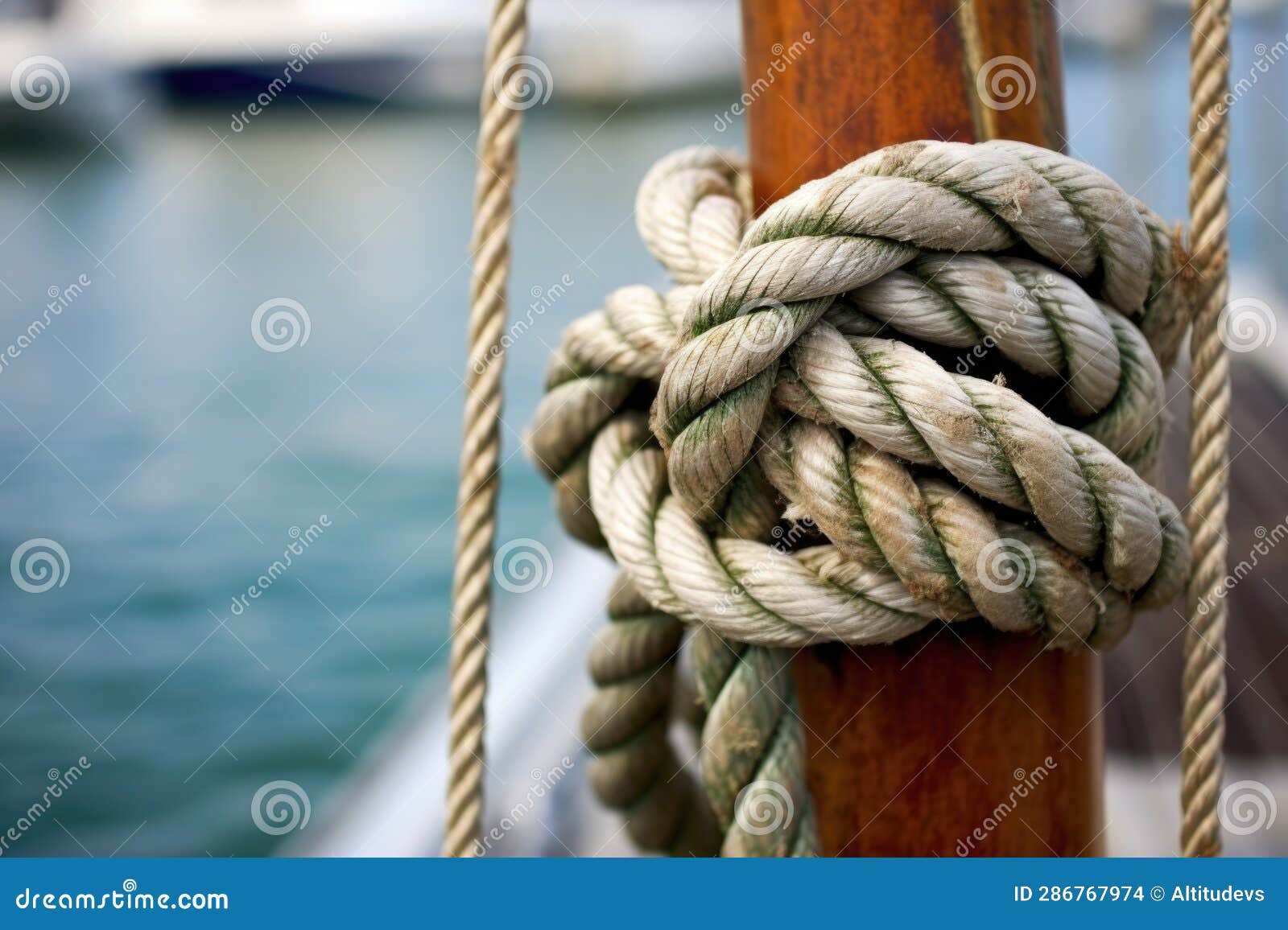 Figure-eight Knot on a Sailboats Rigging Stock Illustration ...