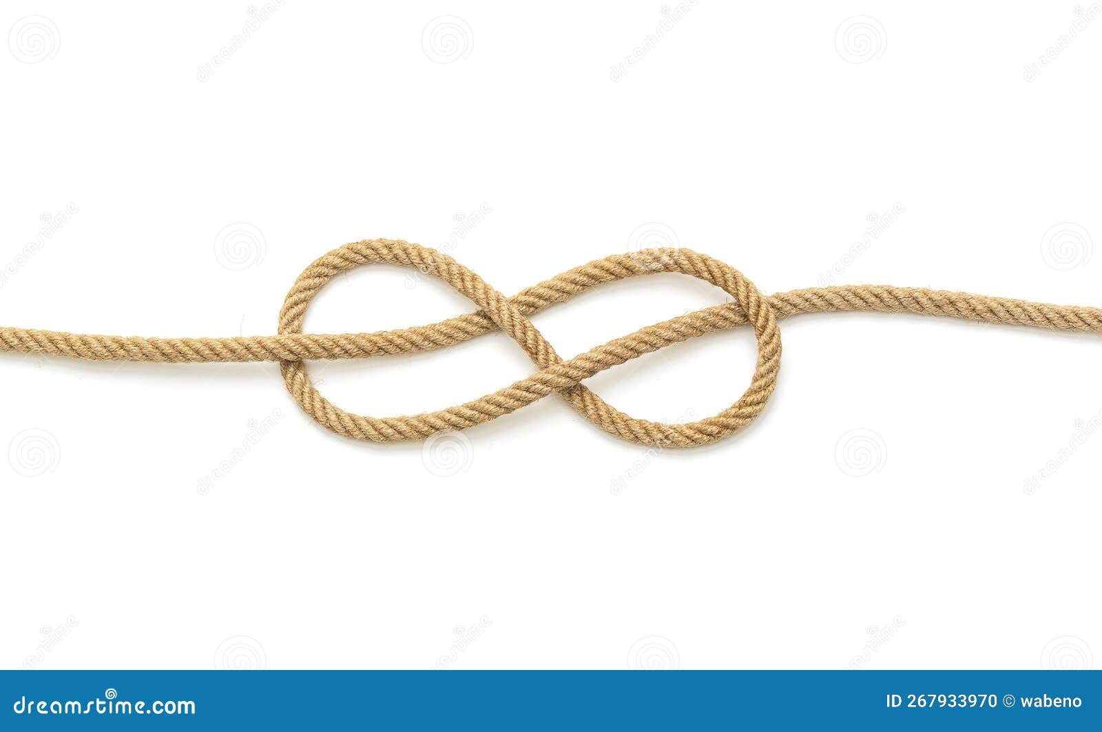 Figure Eight Knot on White Background Stock Photo - Image of nautical ...
