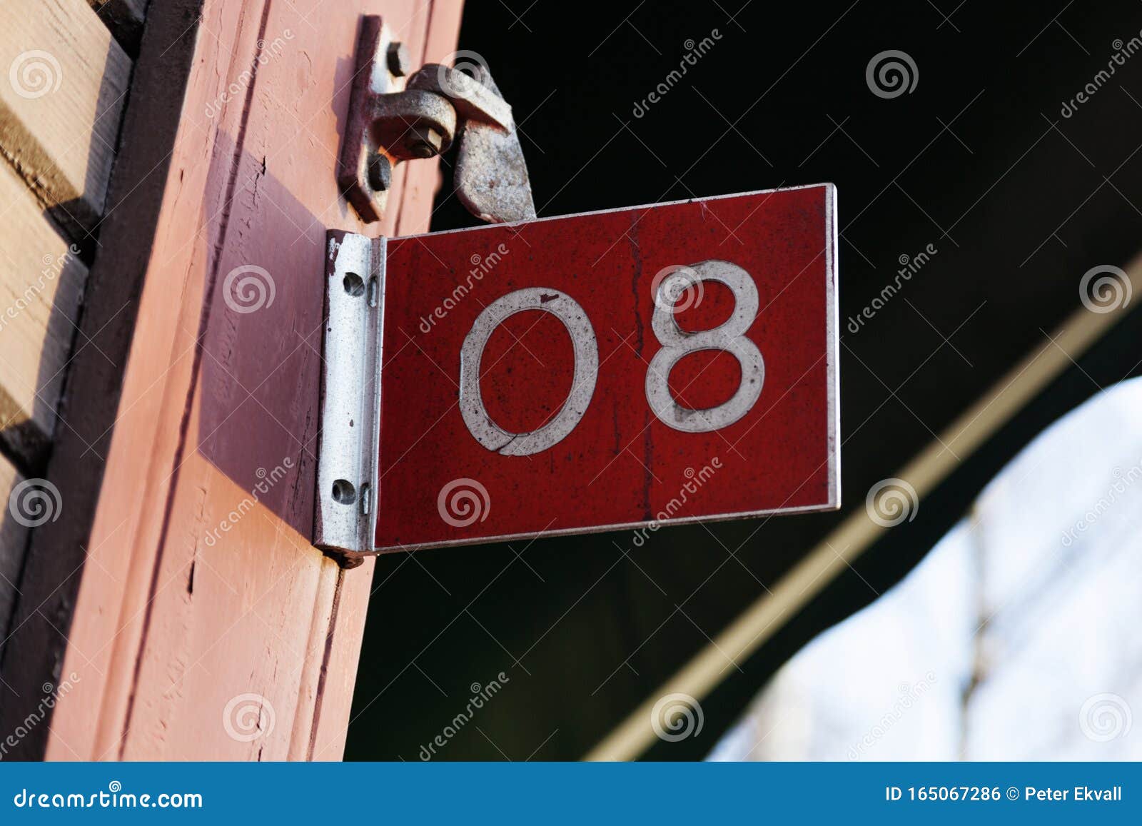 Figure Eight with White Text on Red Background Stock Photo - Image of ...