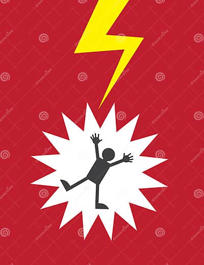 Figure Electrocuted stock vector. Illustration of thunderstorm - 42269015