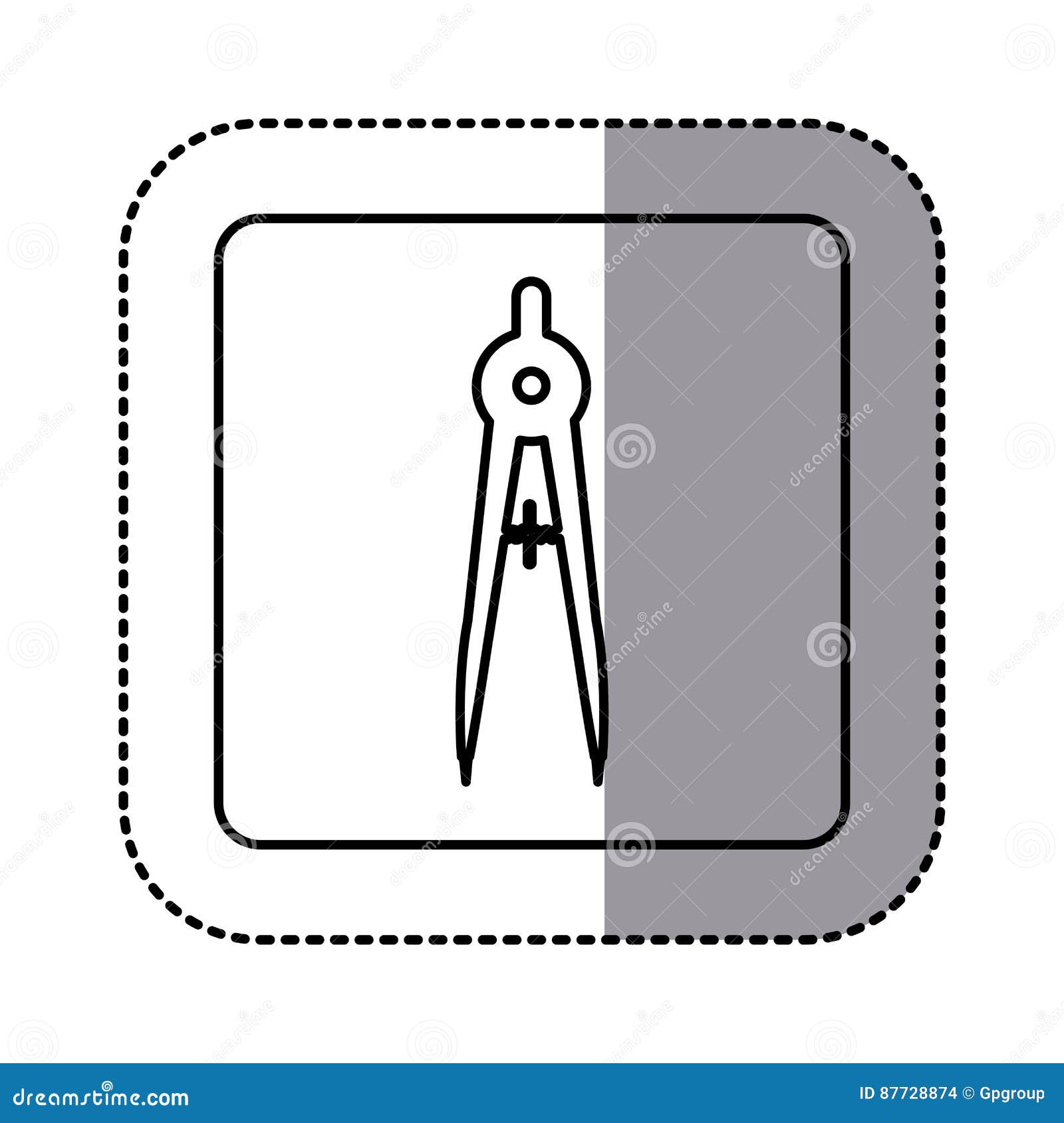 Figure Emblem Compass School Tools Icon Stock Illustration ...