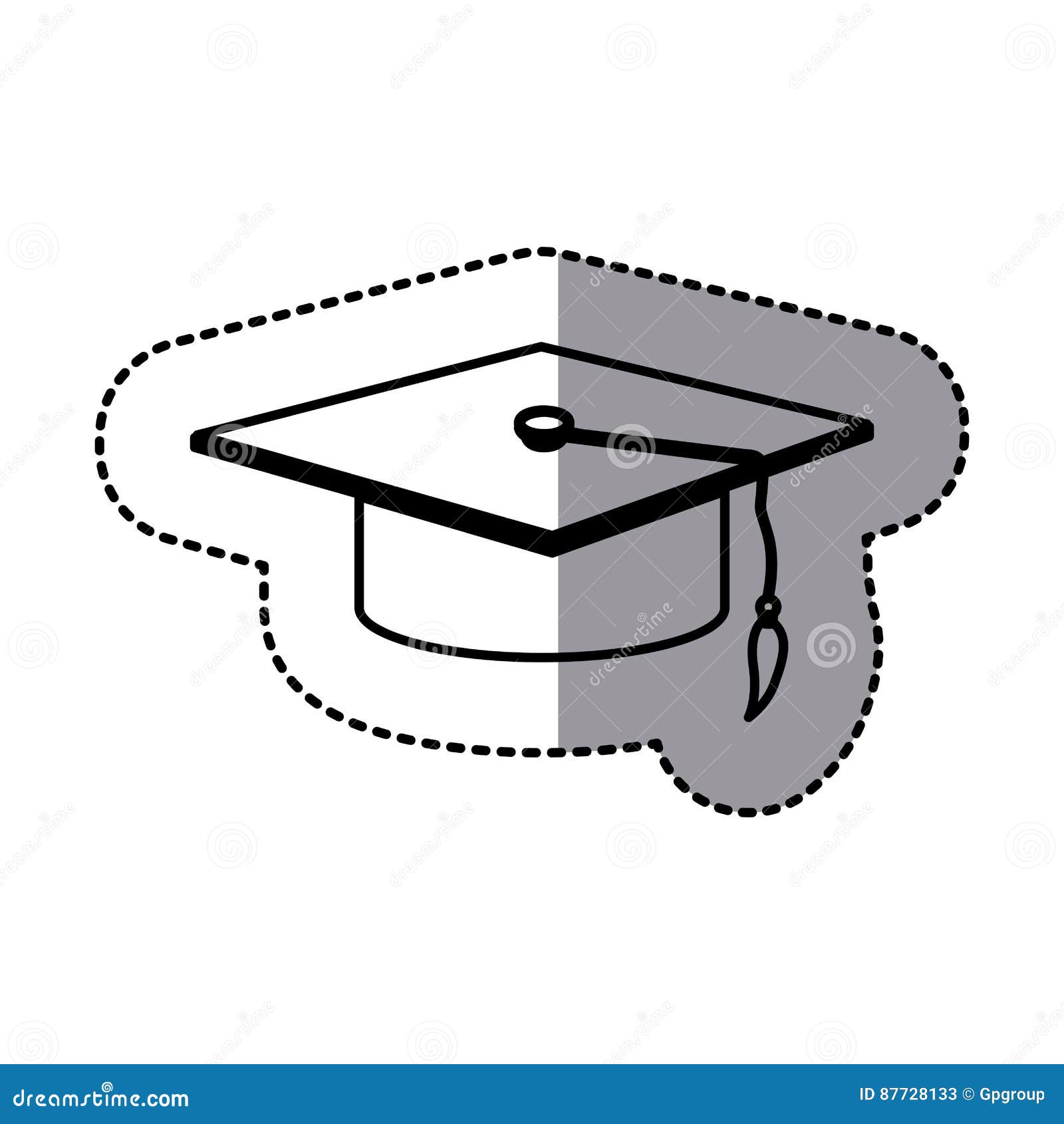 Figure Emblem Graduation Hat Icon Stock Illustration - Illustration of ...