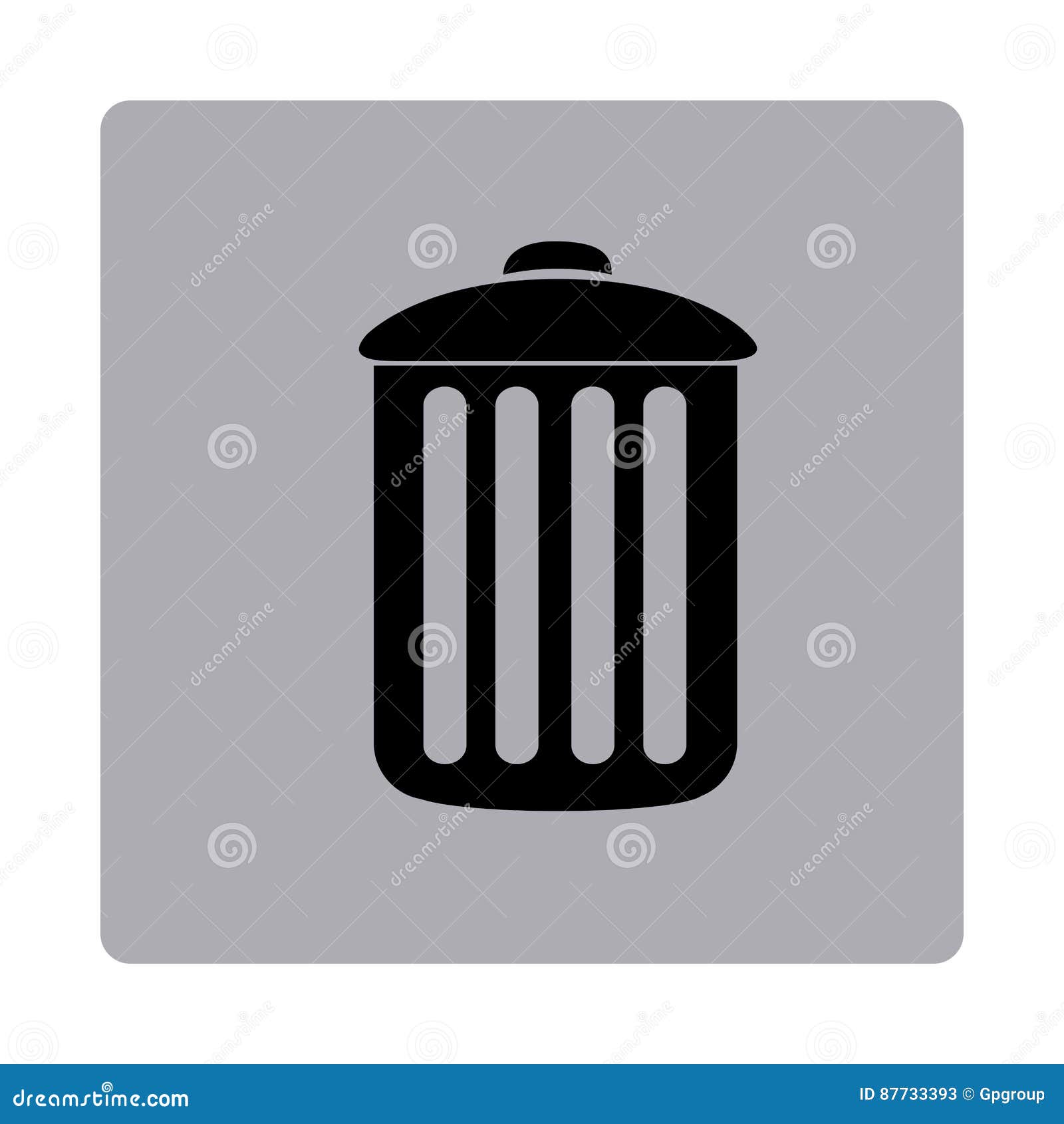 Figure Emblem Metal Trash Can Icon Stock Illustration - Illustration of ...