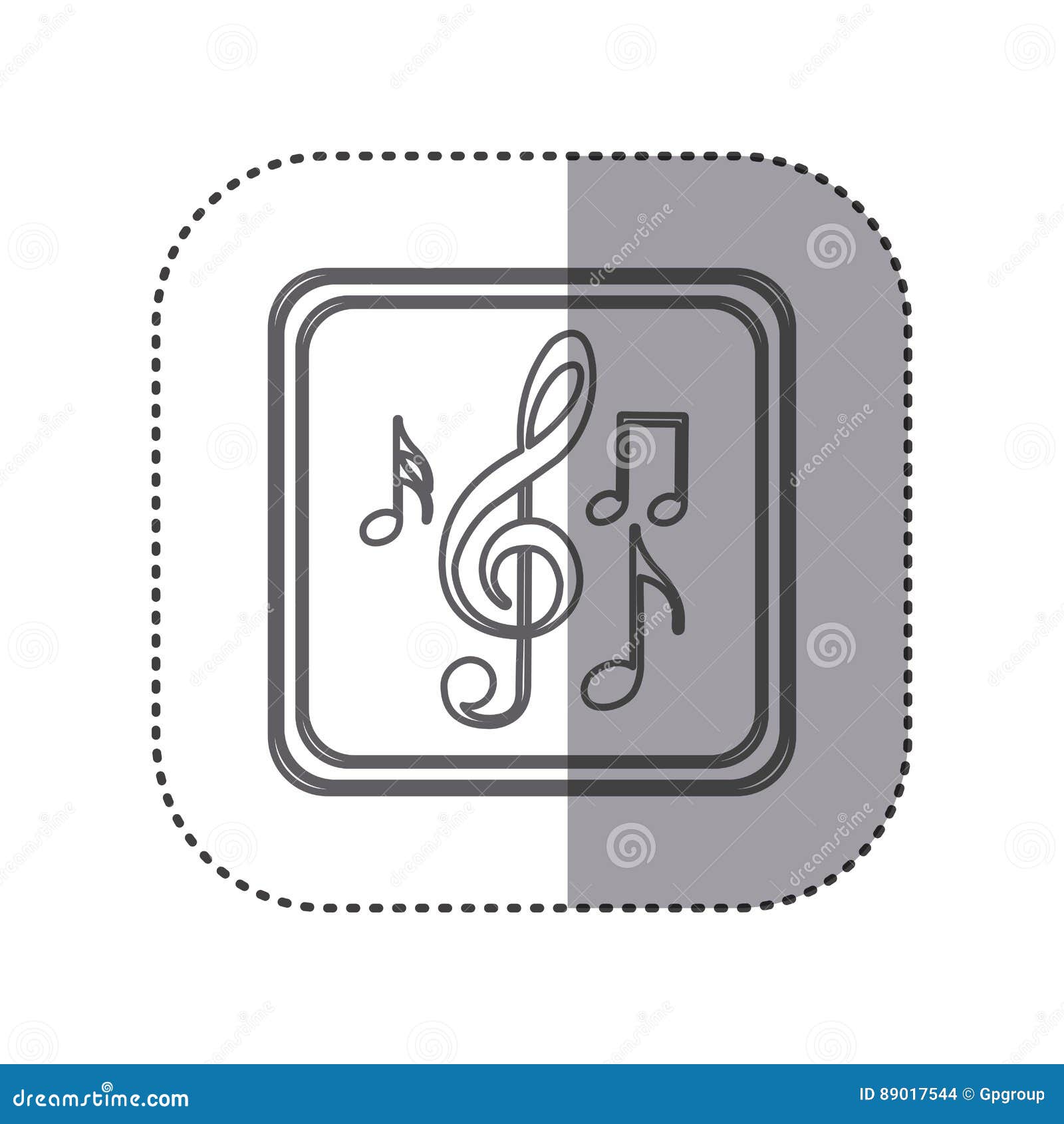 Figure Emblem Musical Notes Stock Illustration - Illustration of clef ...