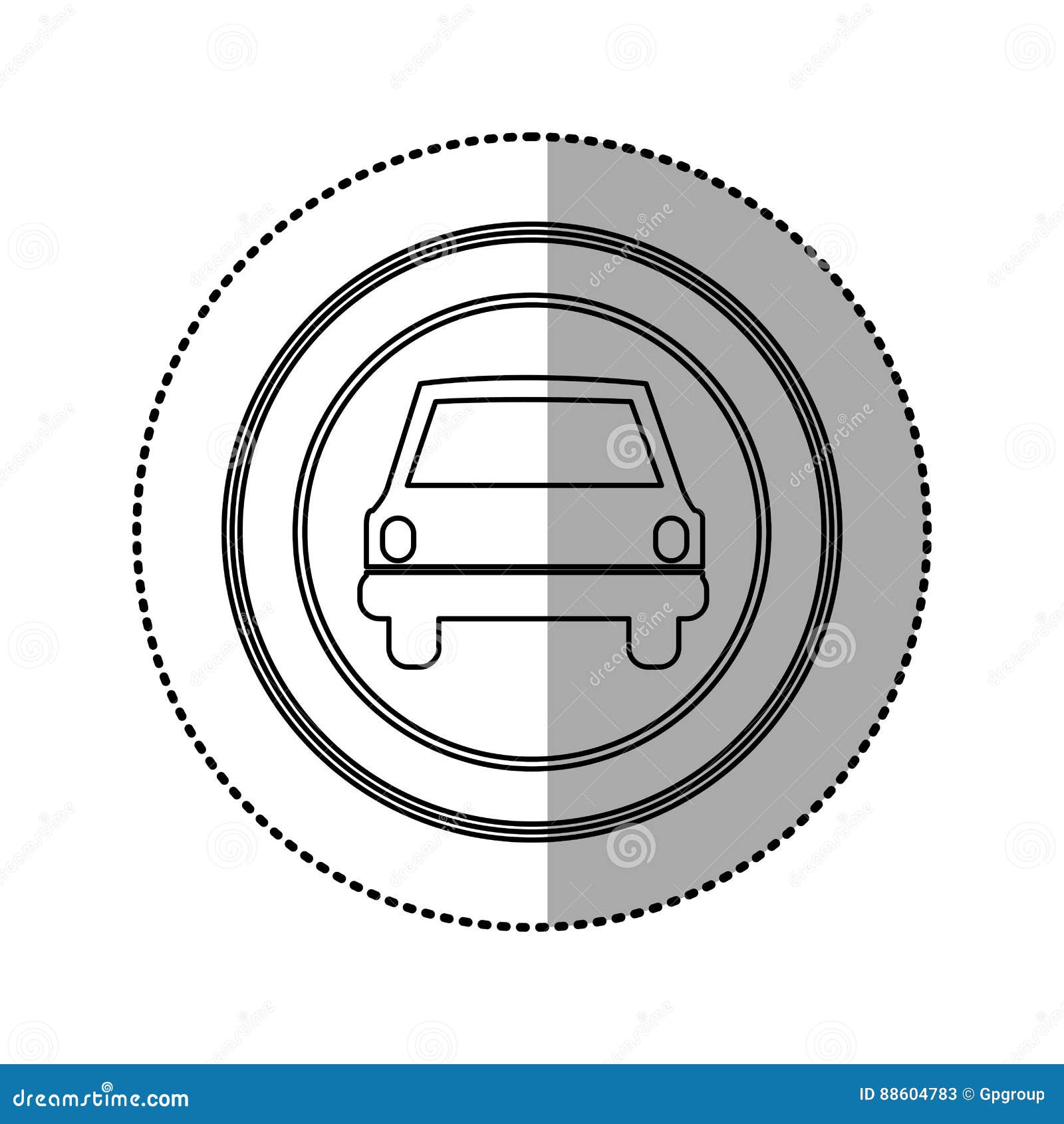 Figure Emblem Round Front Car Icon Stock Illustration - Illustration of ...