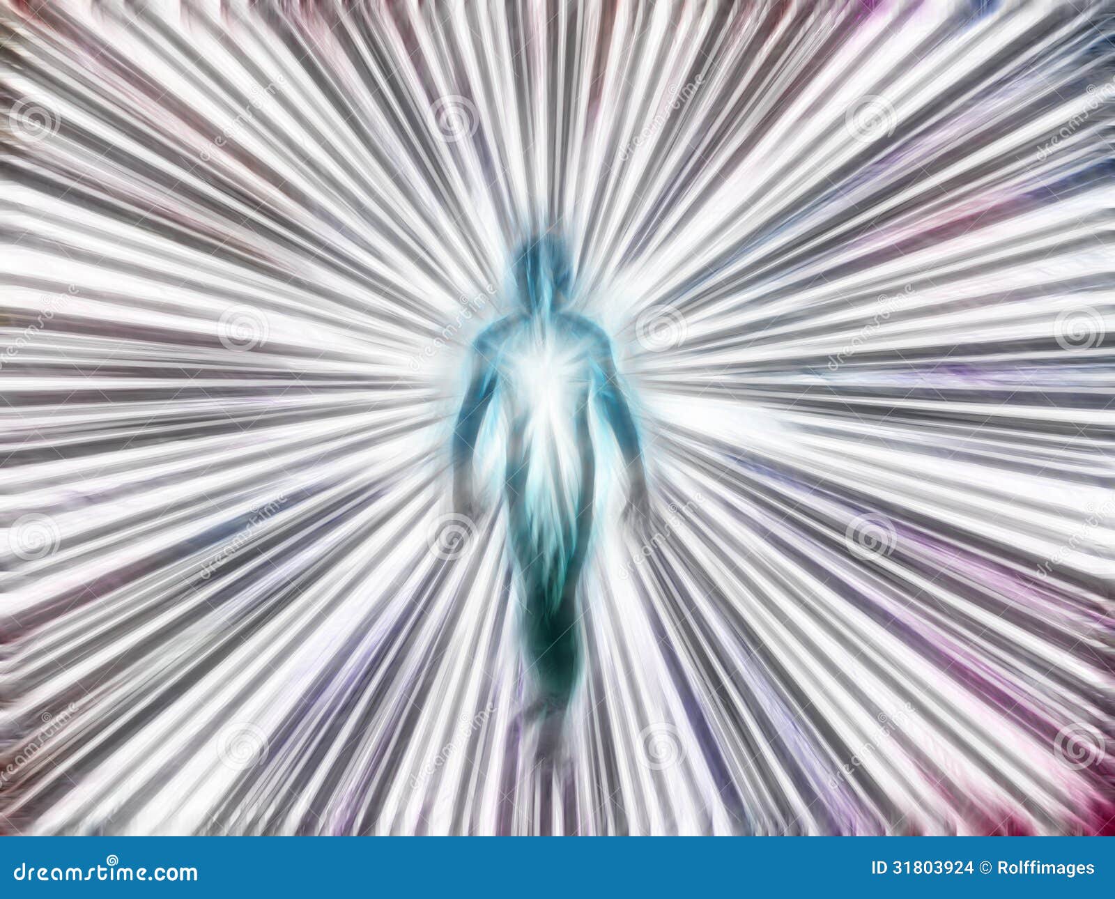 Figure emerges from light stock illustration. Illustration of born ...