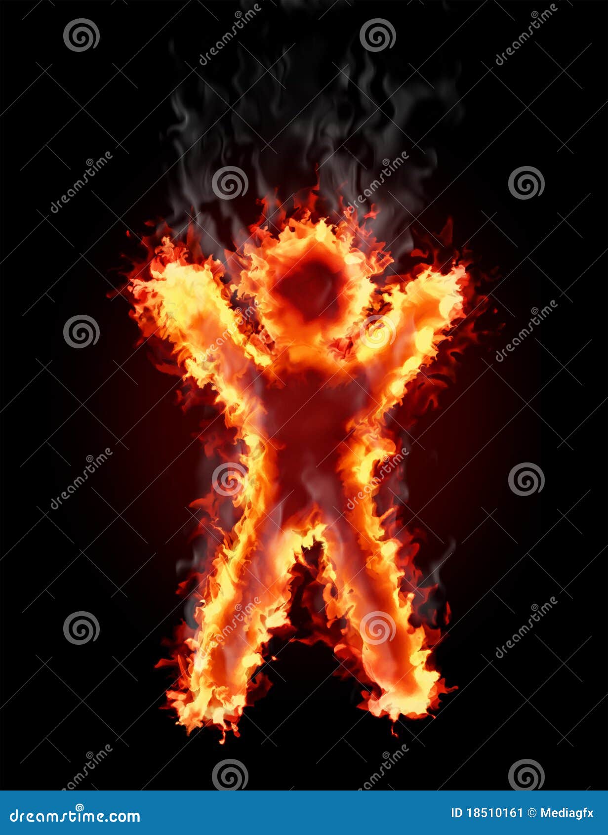 Figure in the fire stock illustration. Illustration of orange - 18510161