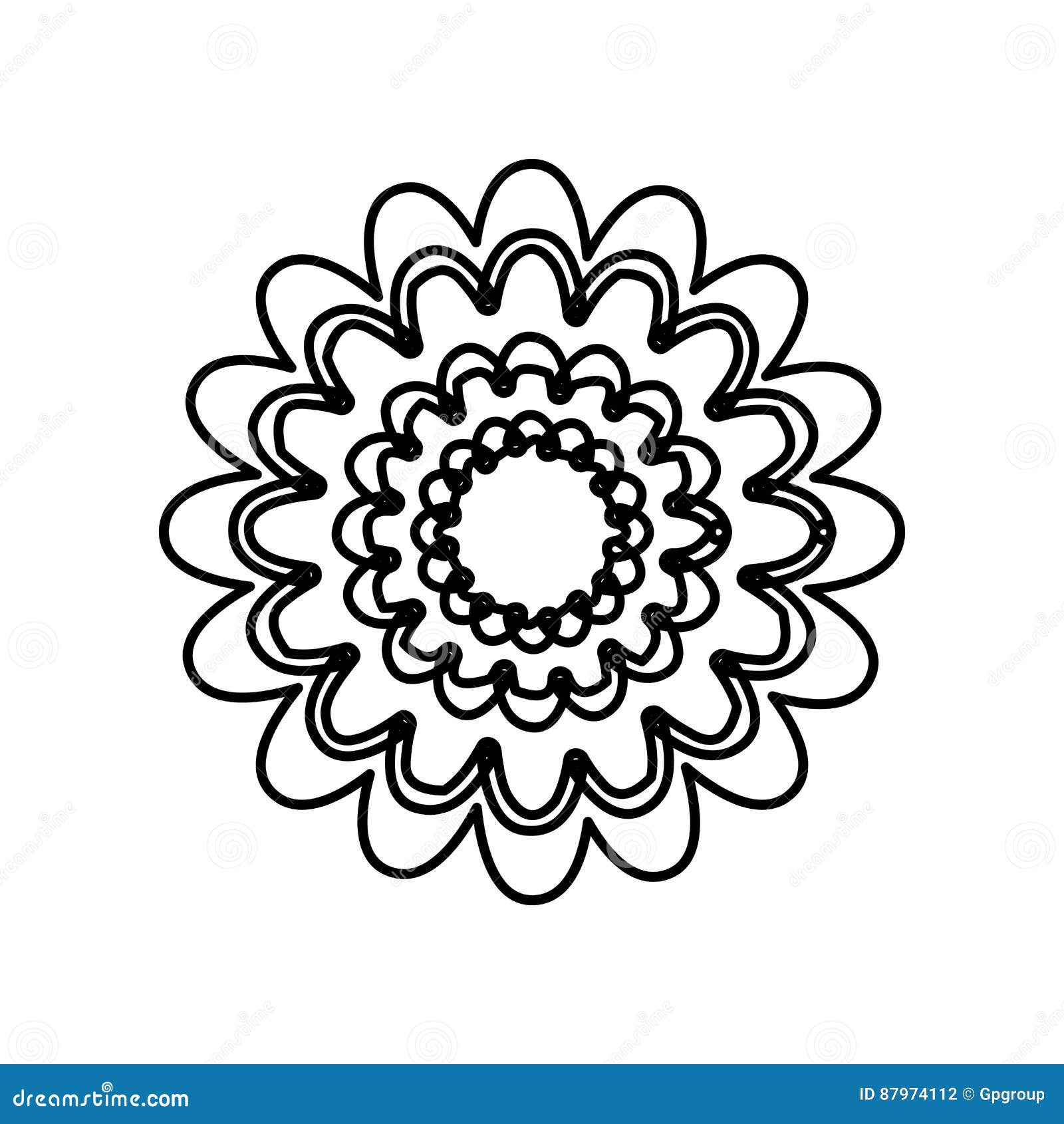 Figure Flower with Abstract Petals Icon Stock Illustration ...