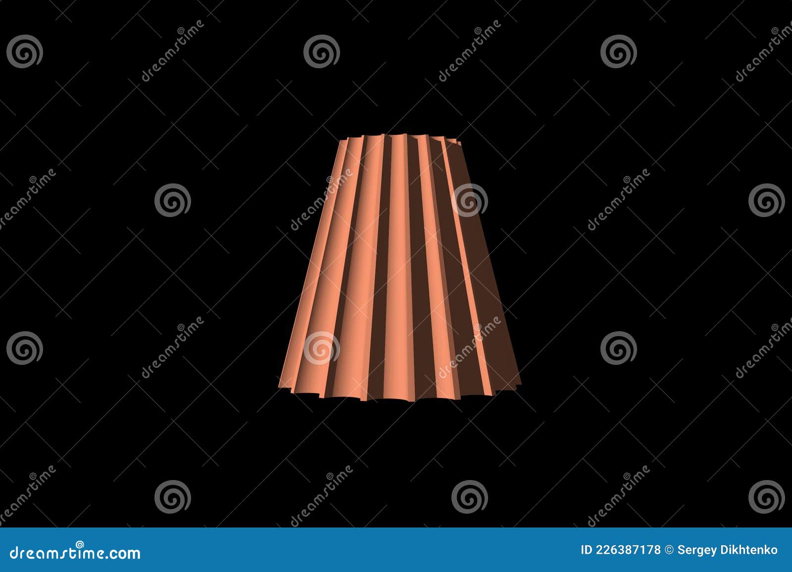 Figure in the Form of a Cone Column with Ribs Black Background Stock ...