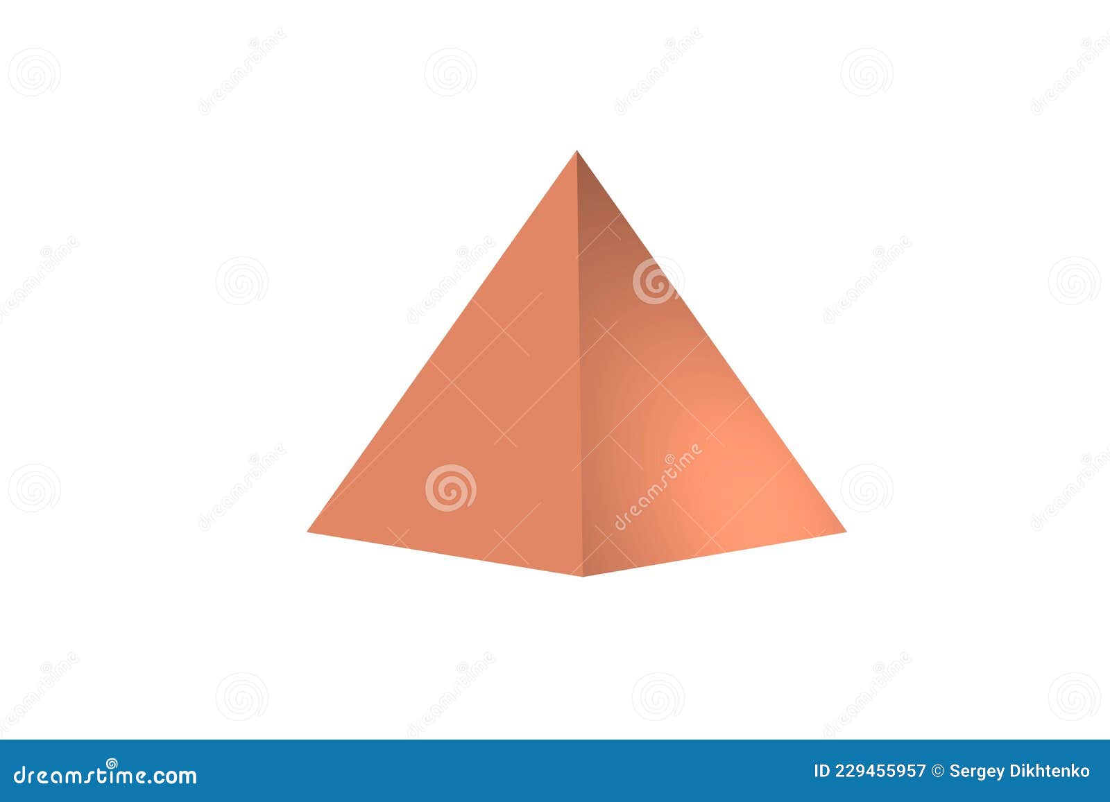 Figure Form Primitive Pyramid 3d Rendering White Background Stock ...