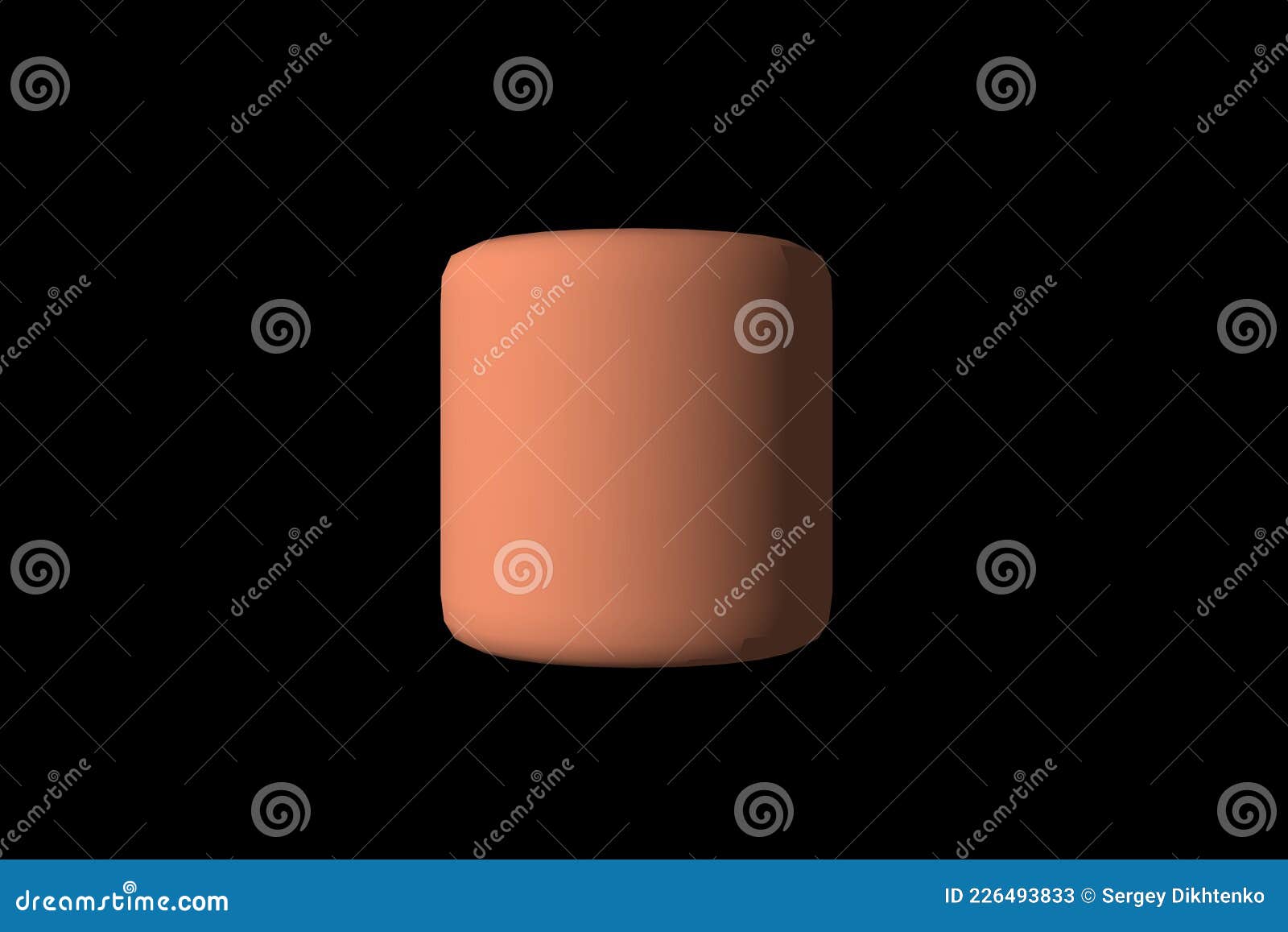 Figure in the Form of a Rounded Cylinder Black Background Stock ...