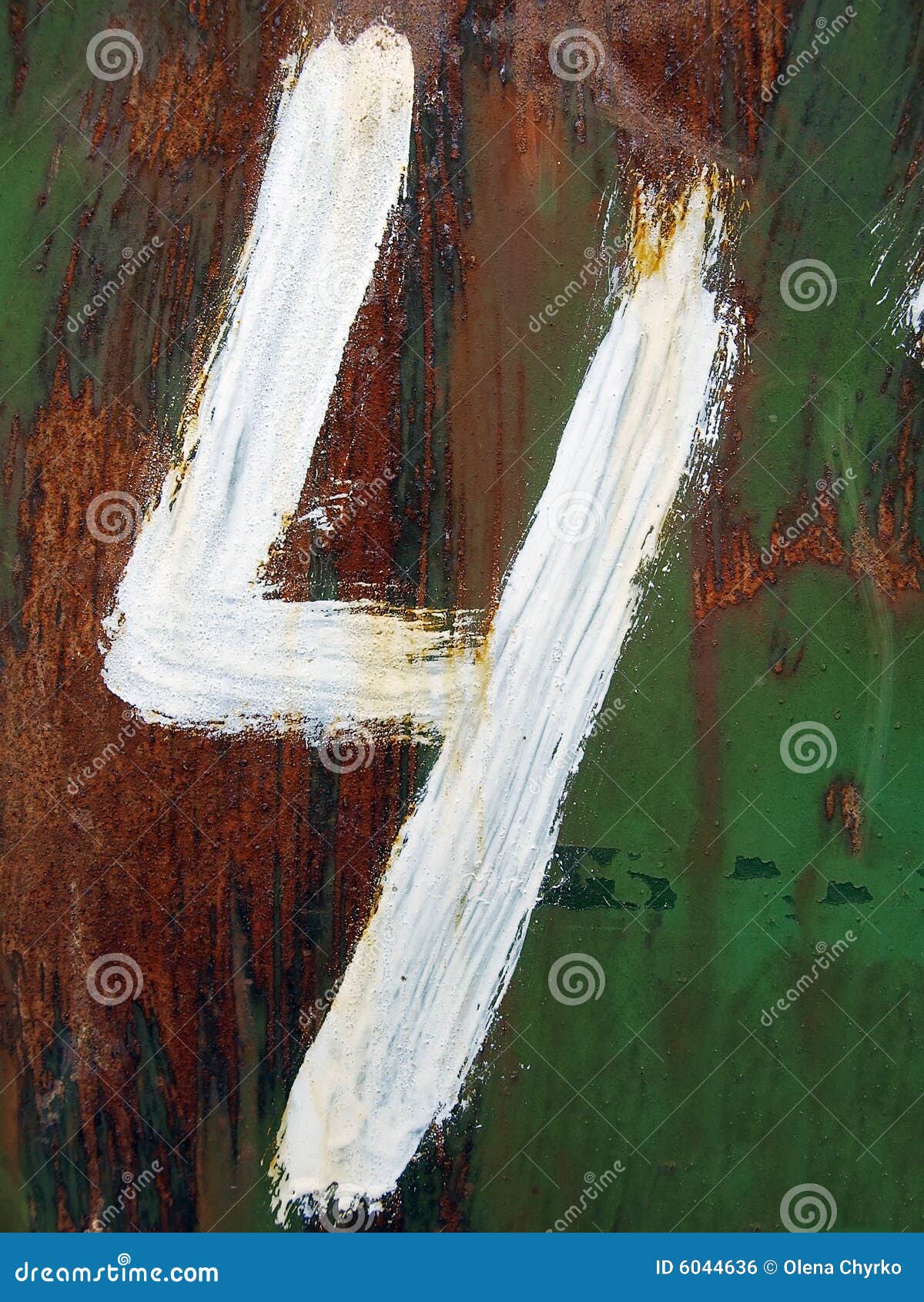 The Figure Four is Drawn by a White Paint Stock Photo - Image of ...
