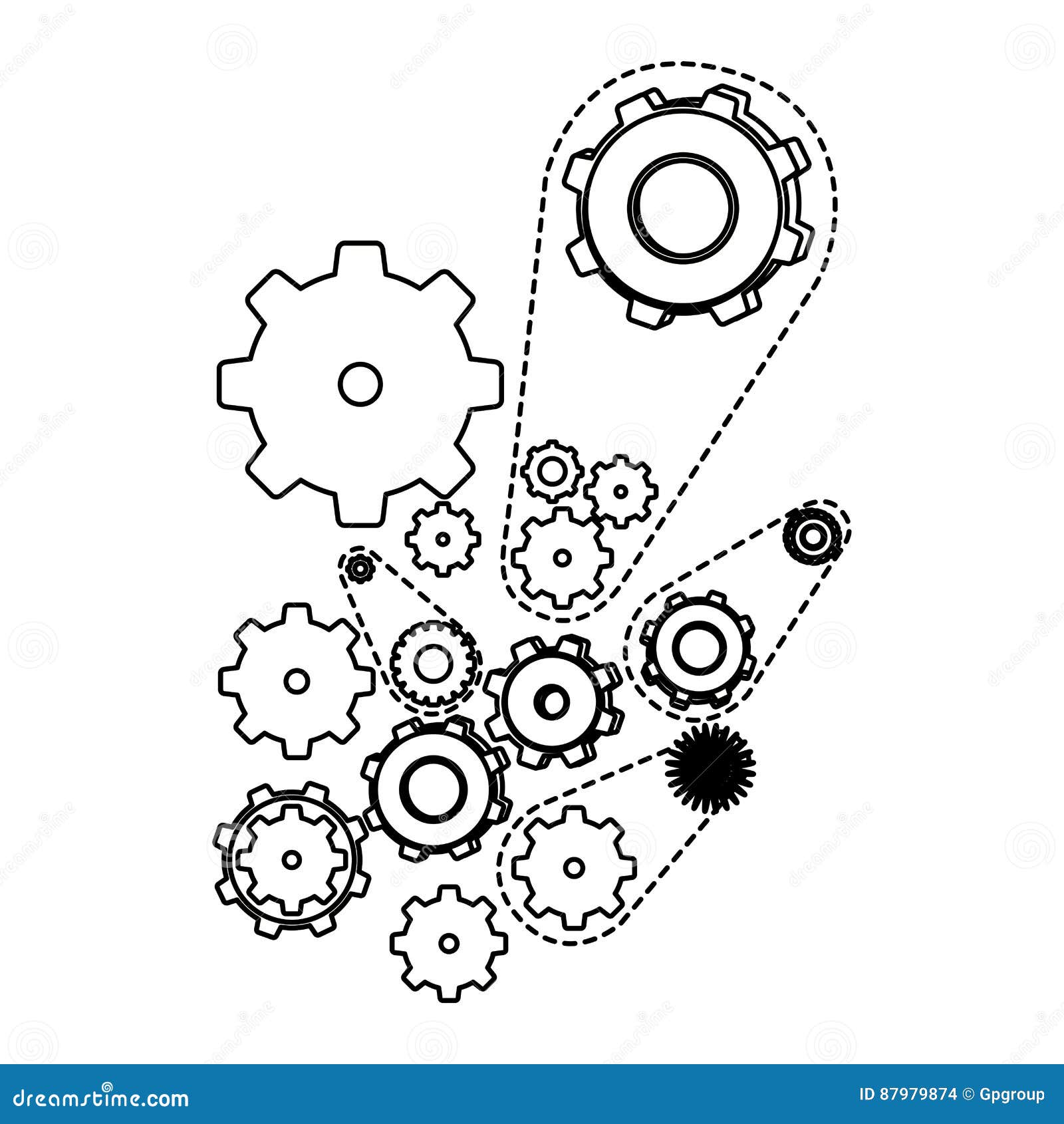 Figure gears signs icon stock illustration. Illustration of industrial ...