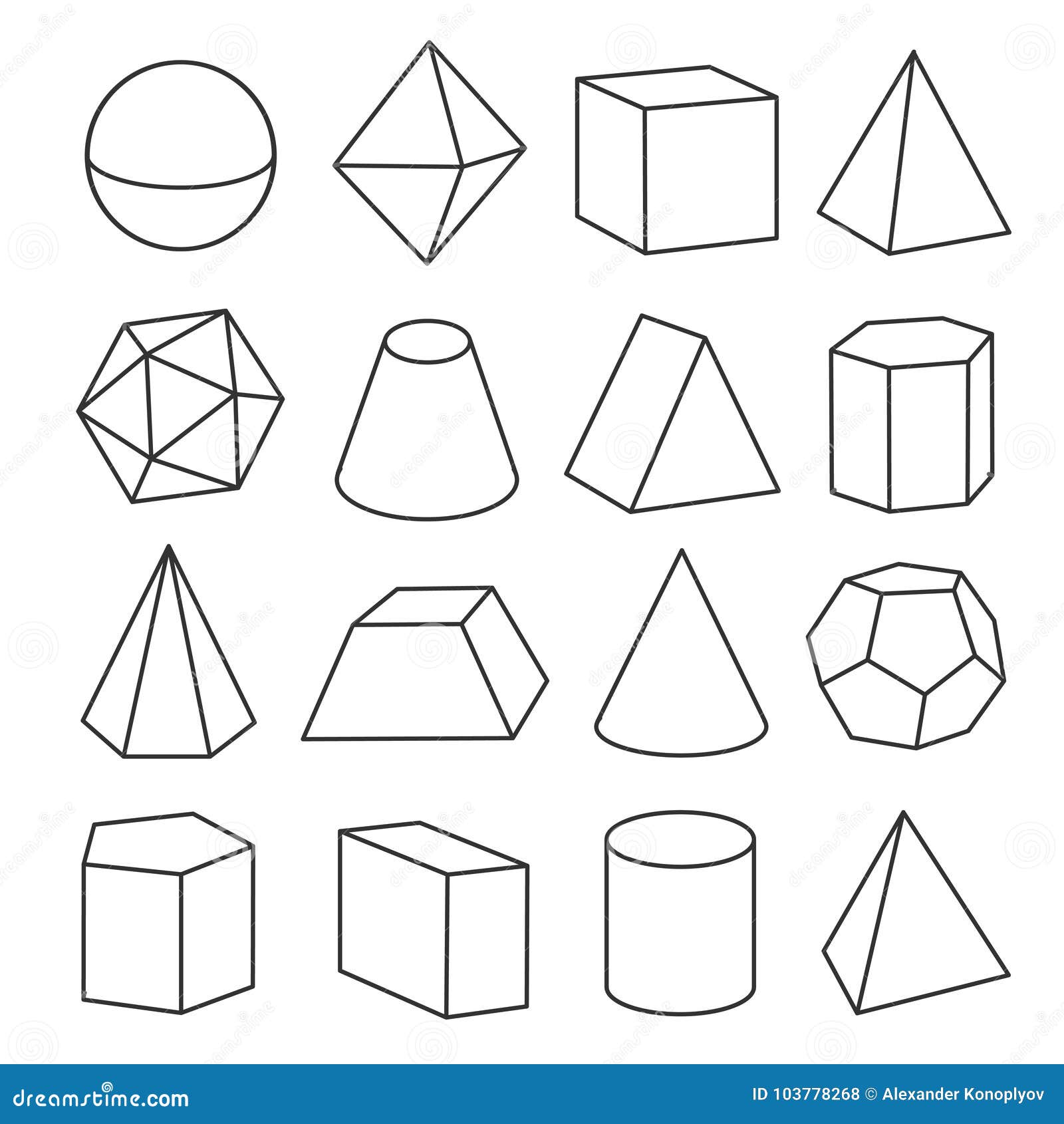 Figure Geometriche Isometriche Illustrazione Vettoriale - Illustrazione ...