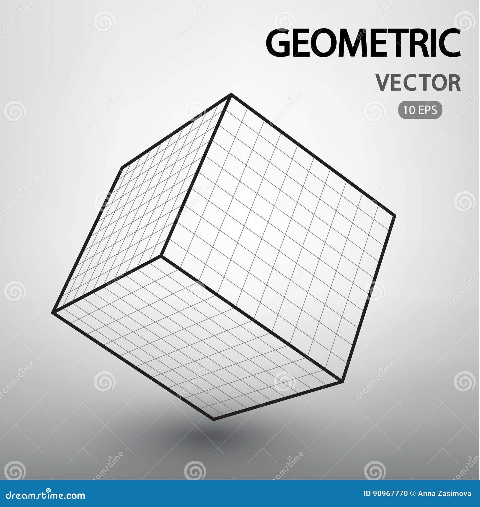 Figure Geometriche Sviluppate Da Una Griglia Illustrazione Vettoriale ...