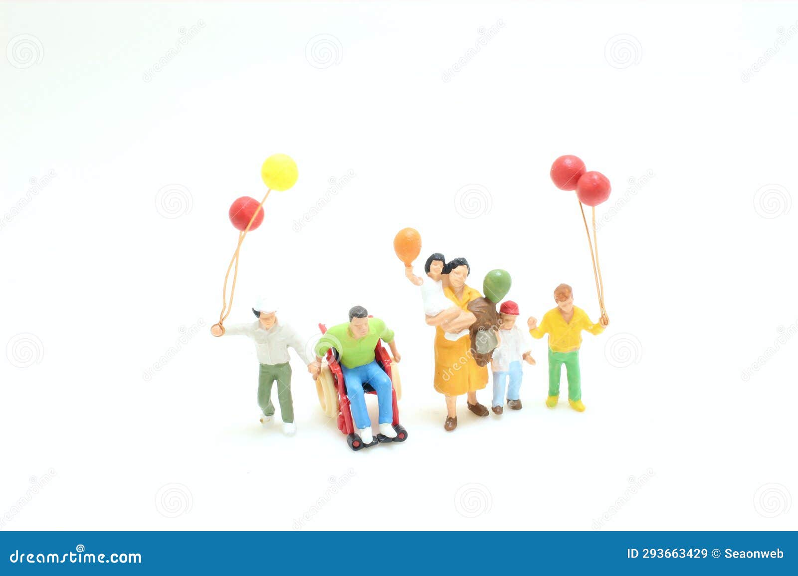 A Figure of Happy Disabled People with Colorful Balloons Stock Image ...