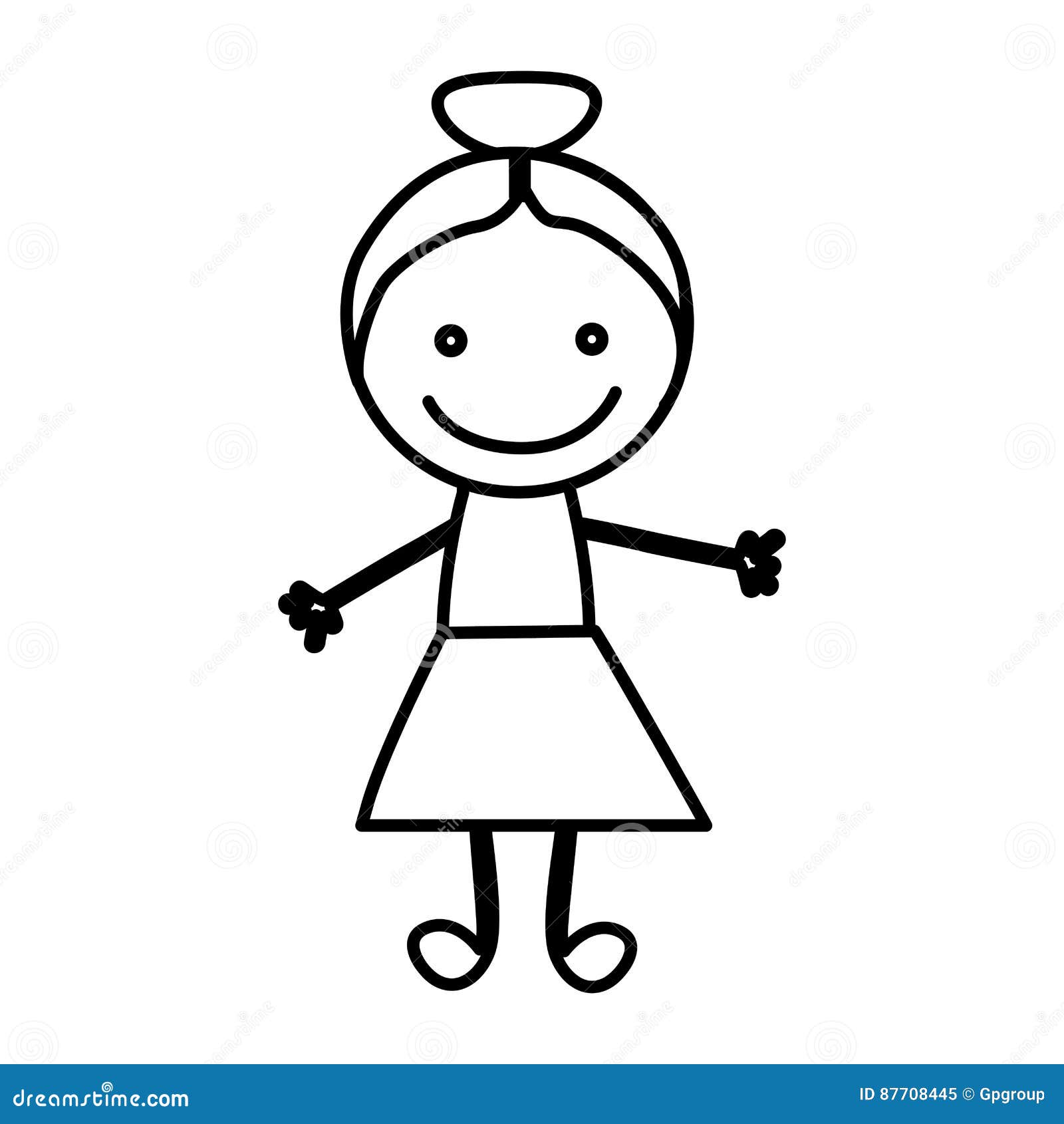 Figure happy girl icon stock illustration. Illustration of character ...