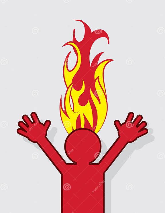 Figure Head on Fire stock vector. Illustration of hell - 35492497