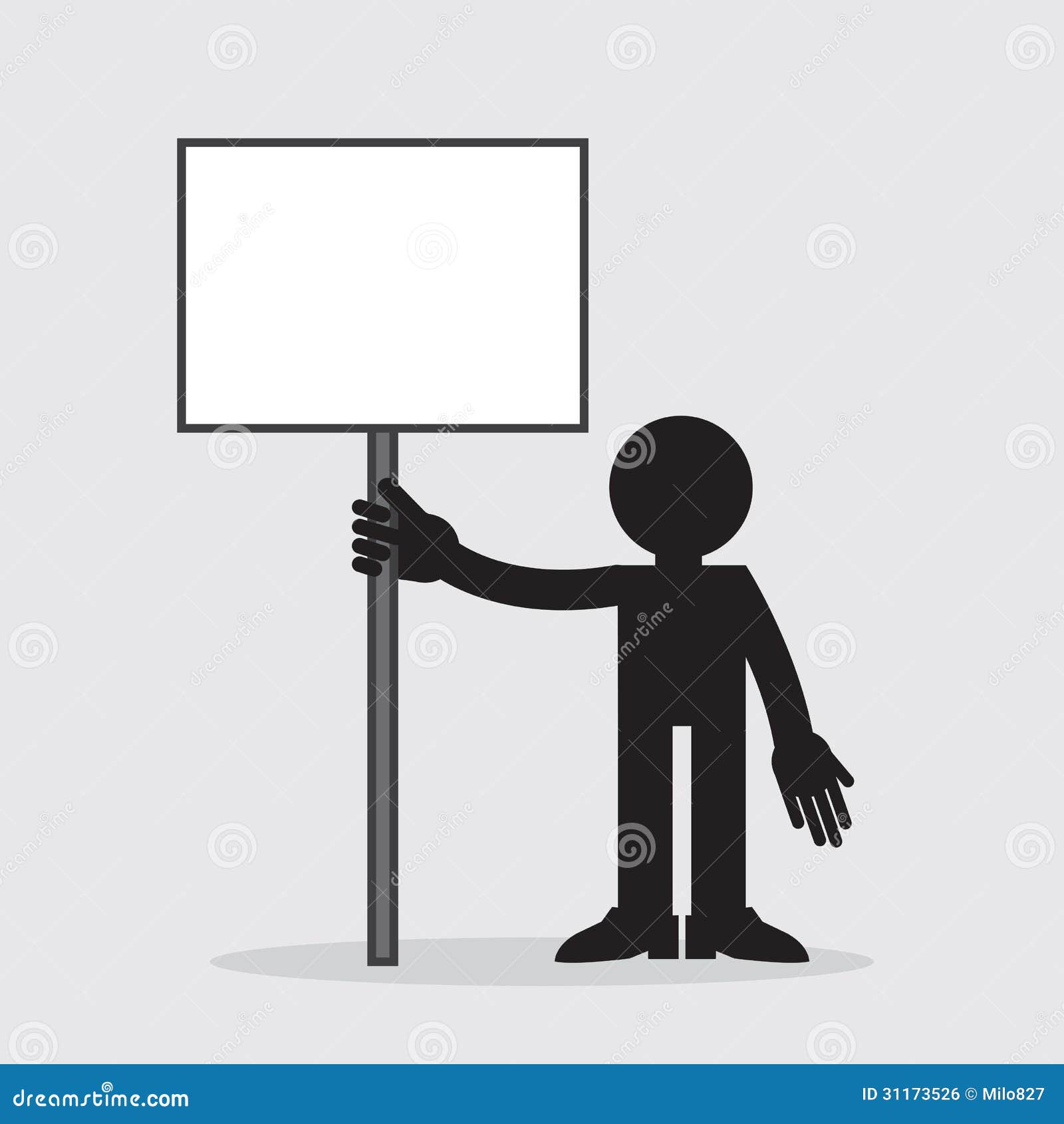 Figure Holding Blank Sign stock vector. Illustration of script - 31173526