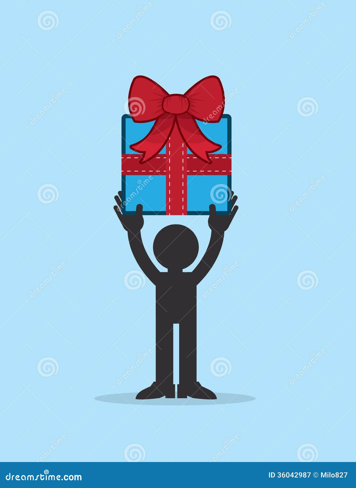 Figure Holding Gift stock vector. Illustration of person - 36042987