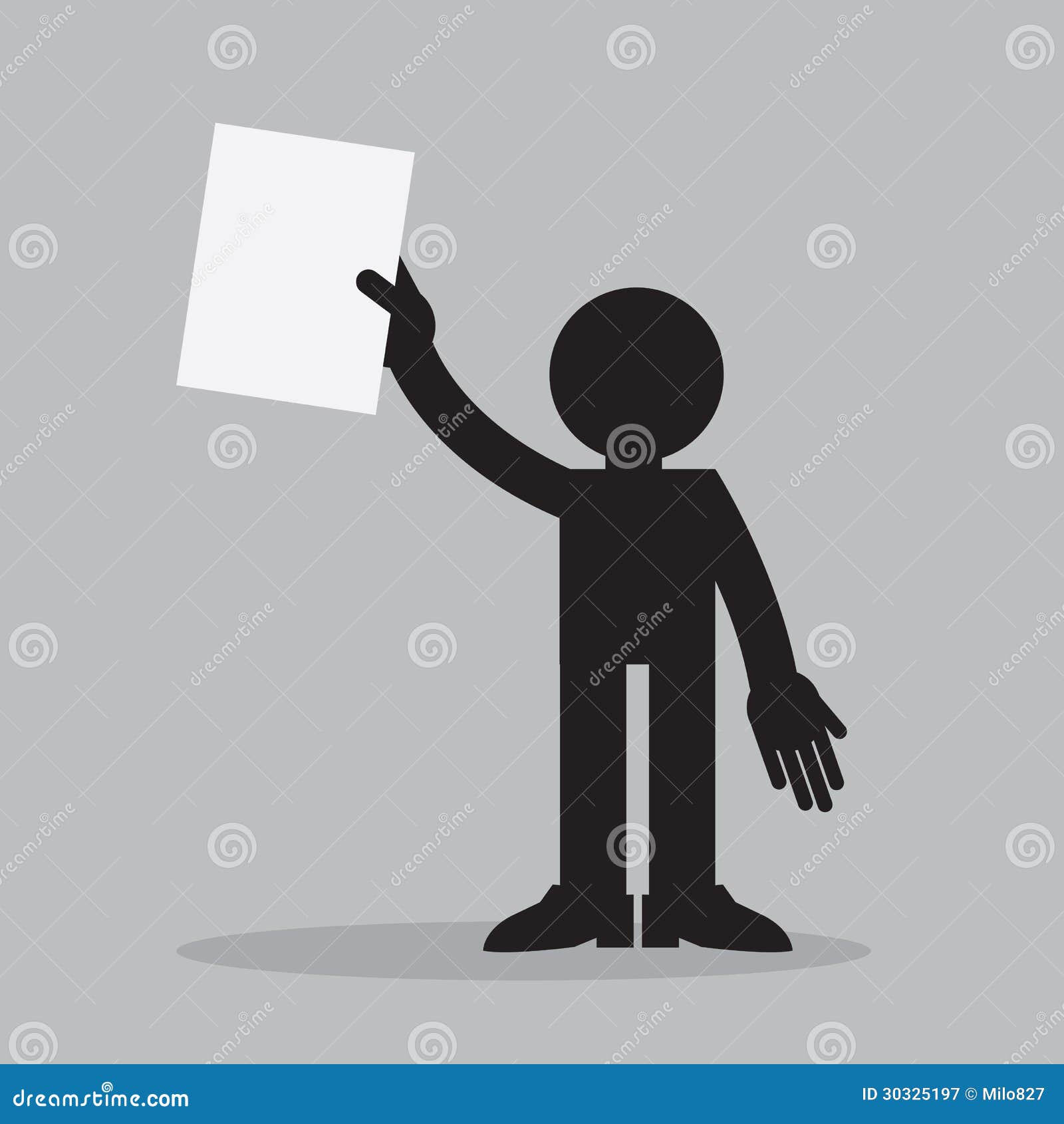 Figure Holding Paper Up stock vector. Illustration of tall - 30325197