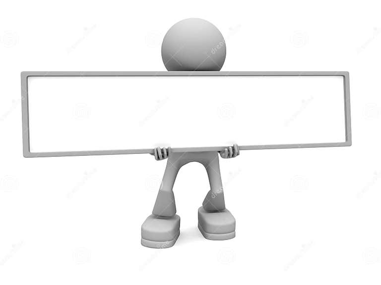 Figure holding a sign stock illustration. Illustration of rectangle ...