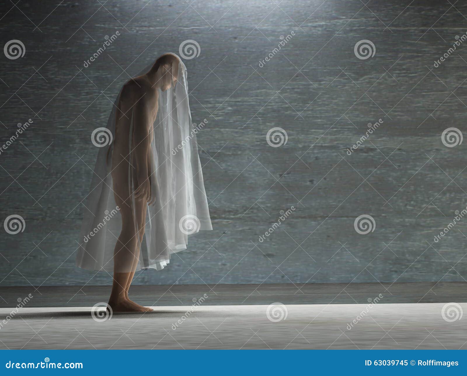 Figure Hunched Over Under Cloth Stock Illustration - Illustration of ...