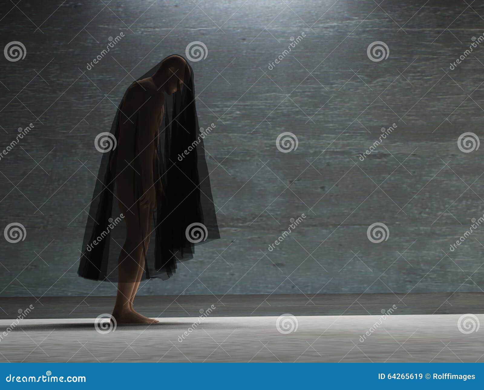 Figure Hunched Over Under Cloth Stock Illustration - Illustration of ...