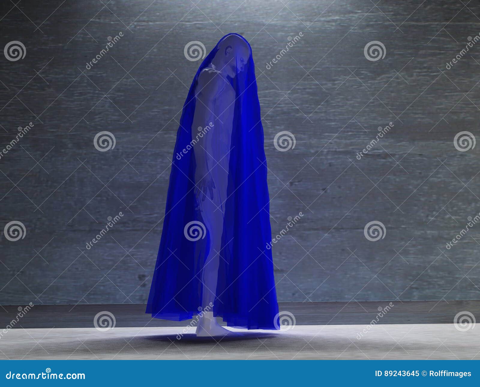 Figure Hunched Over Under Transparent Cloth Stock Illustration ...