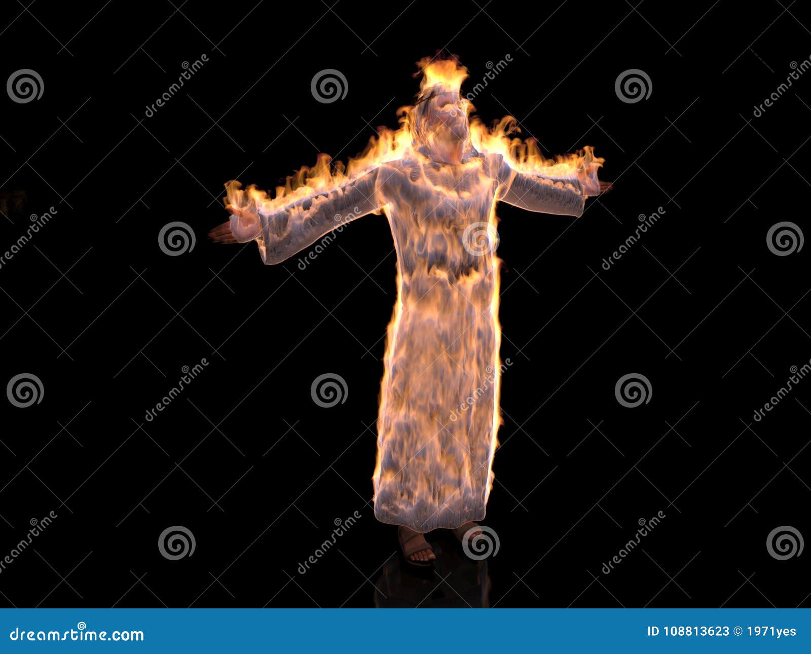 Fiery cross stock illustration. Illustration of life - 108813623