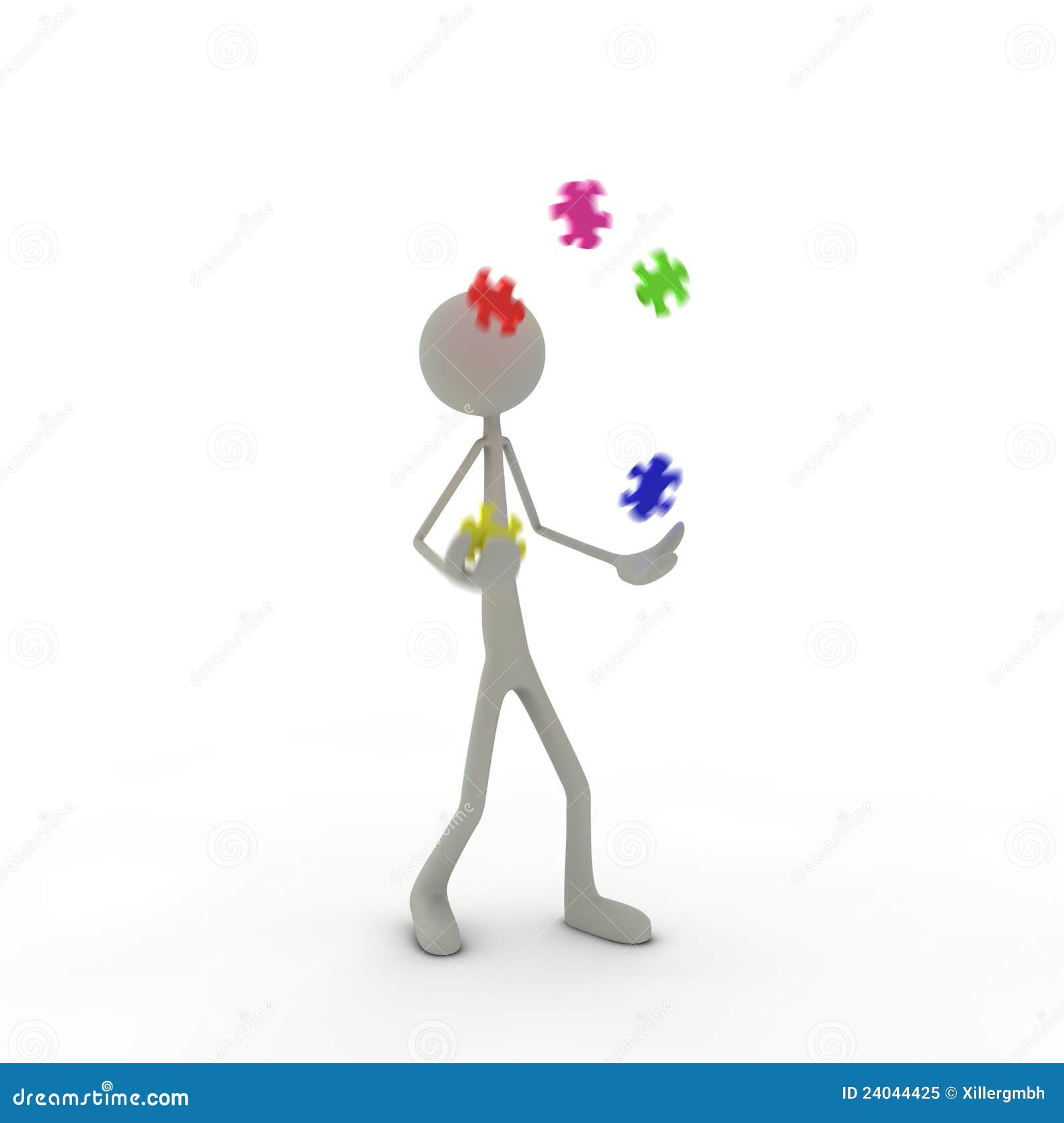 Figure Juggling with Puzzle Pieces Stock Illustration - Illustration of ...