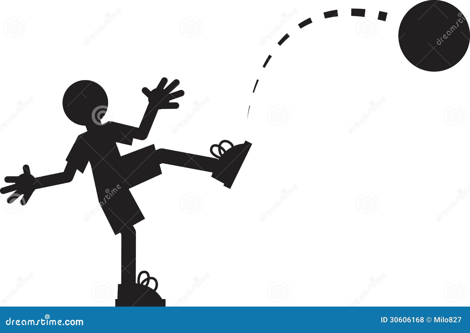 Figure Kicking Ball stock vector. Illustration of shoes - 30606168