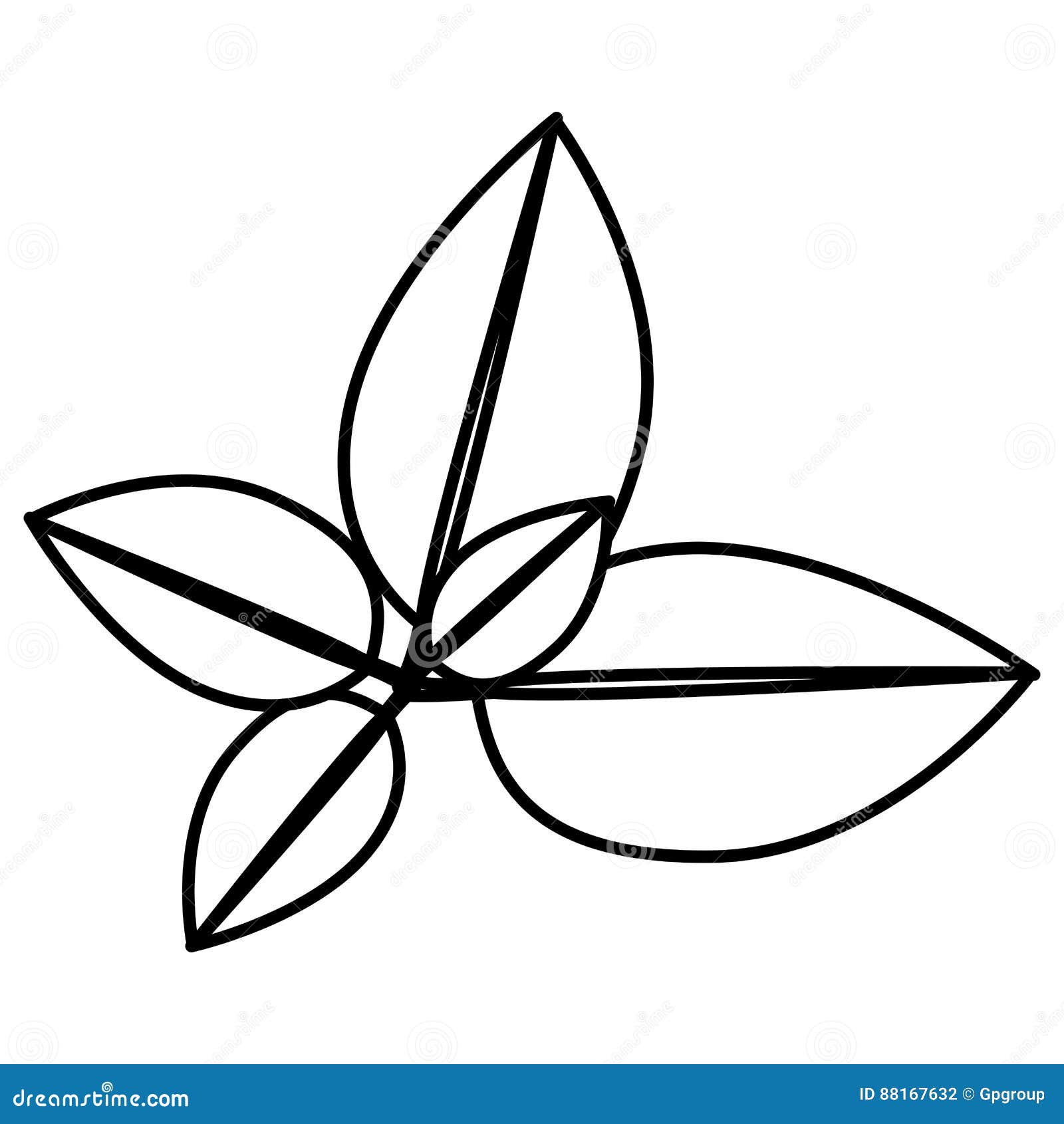 Figure Leaves Together Icon Stock Illustration - Illustration of design ...