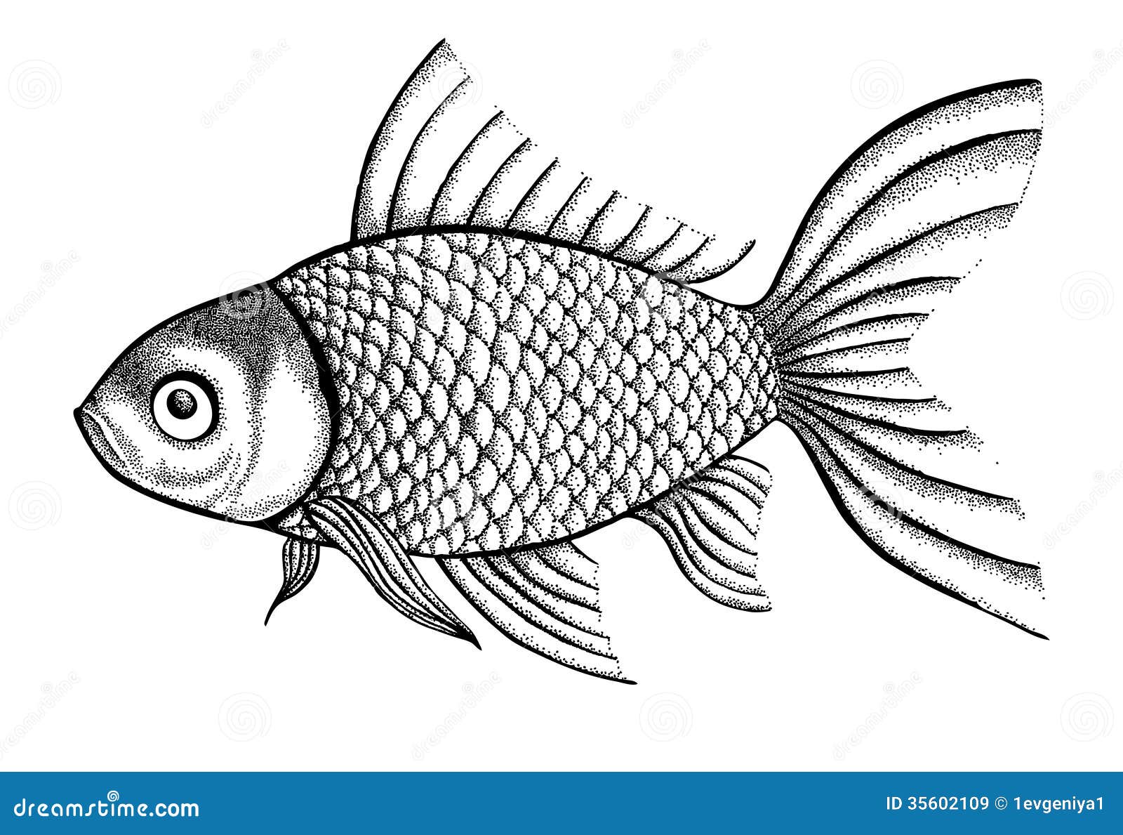 Figure Les Poissons Peints Aux Points D'un Style De Graphique Et ...