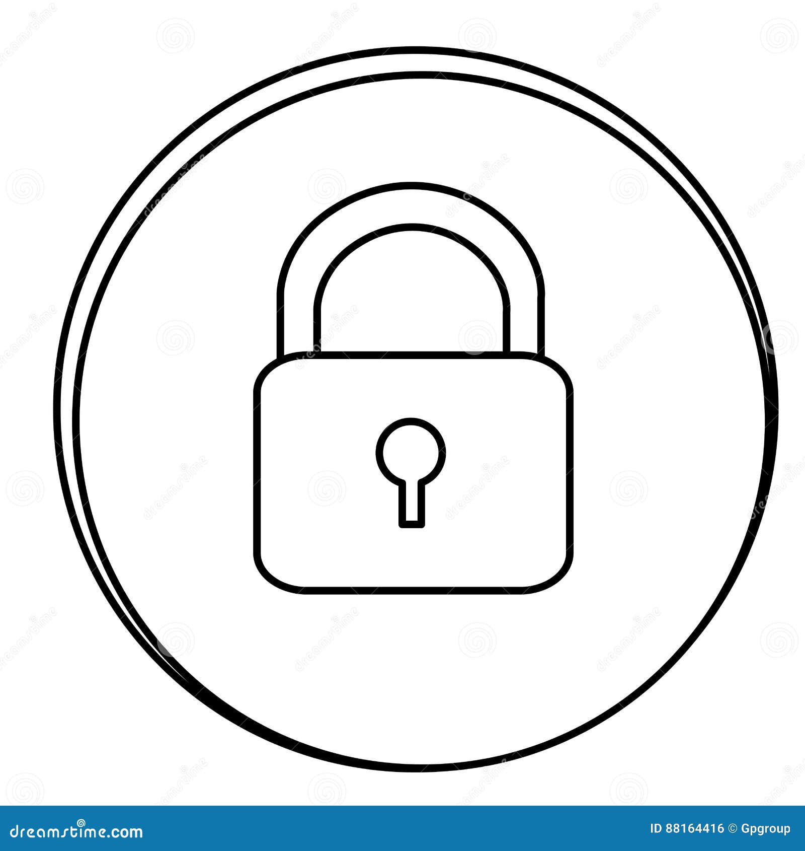 Figure lock emblem icon stock illustration. Illustration of cupid ...