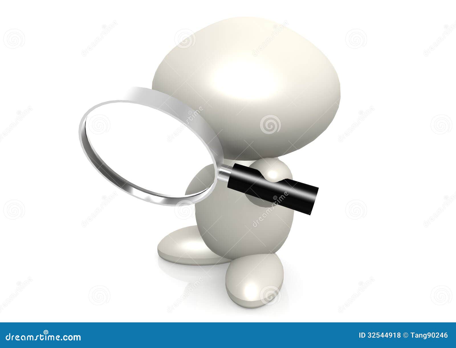 Figure with Magnifying Glass Stock Illustration - Illustration of male ...