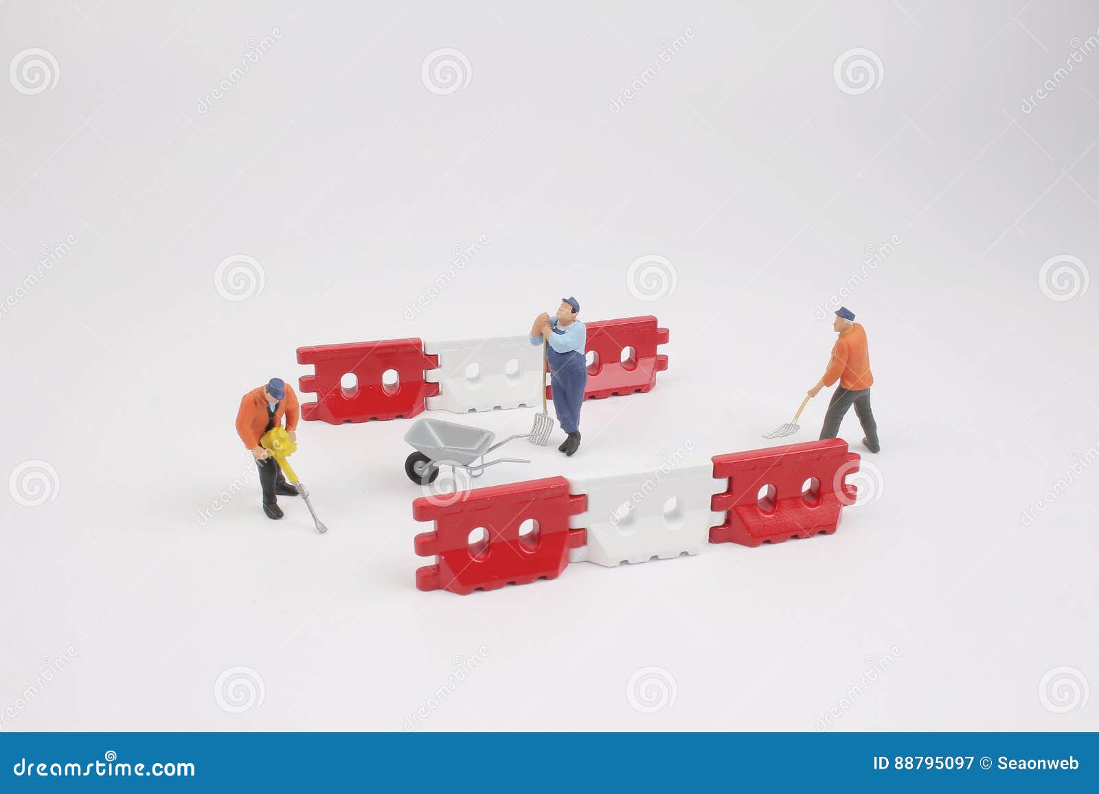 Figure of a Man Digging Concrete Road Stock Image - Image of ...